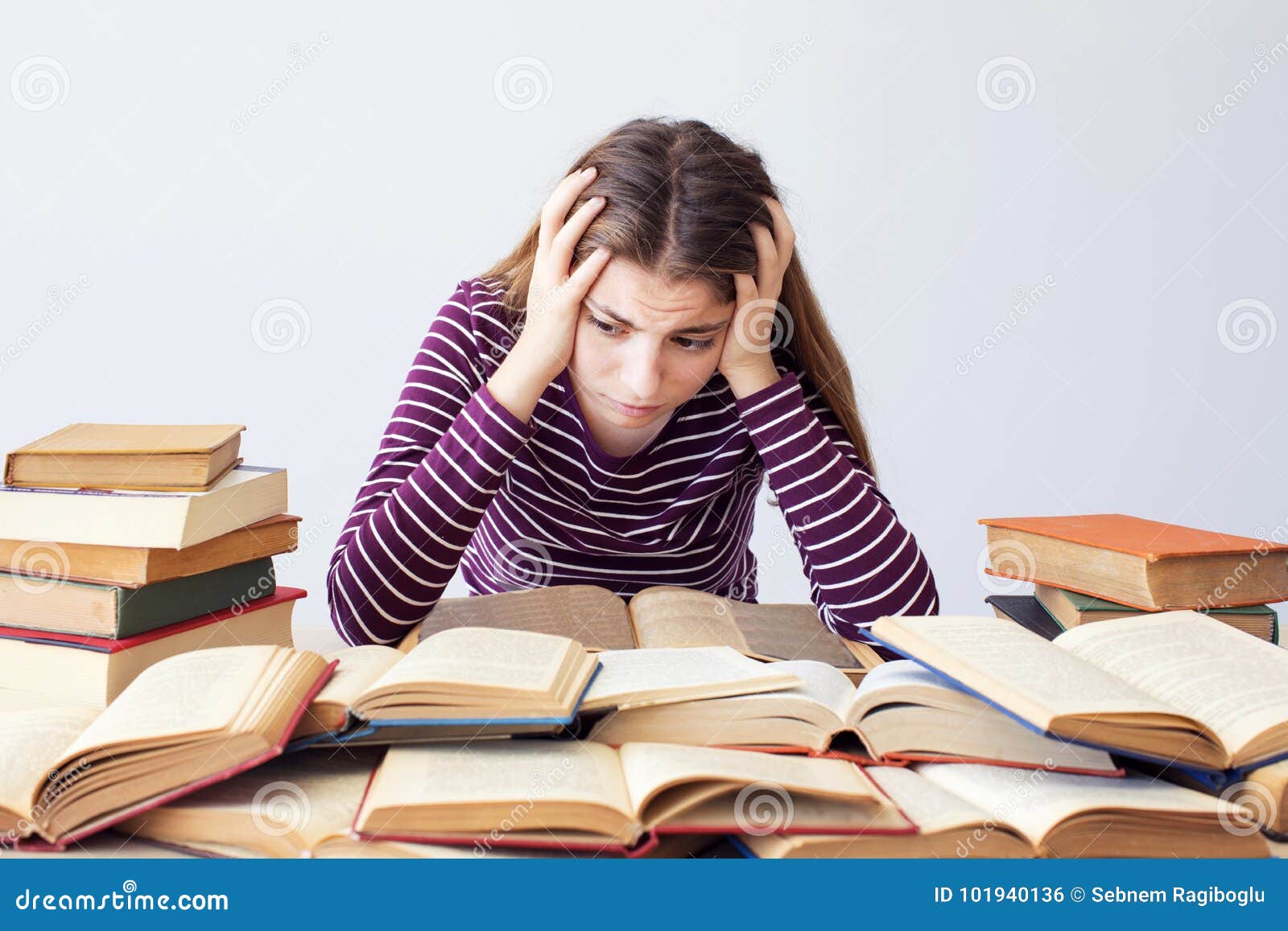 Worried and bored student stock photo. Image of depression - 101940136