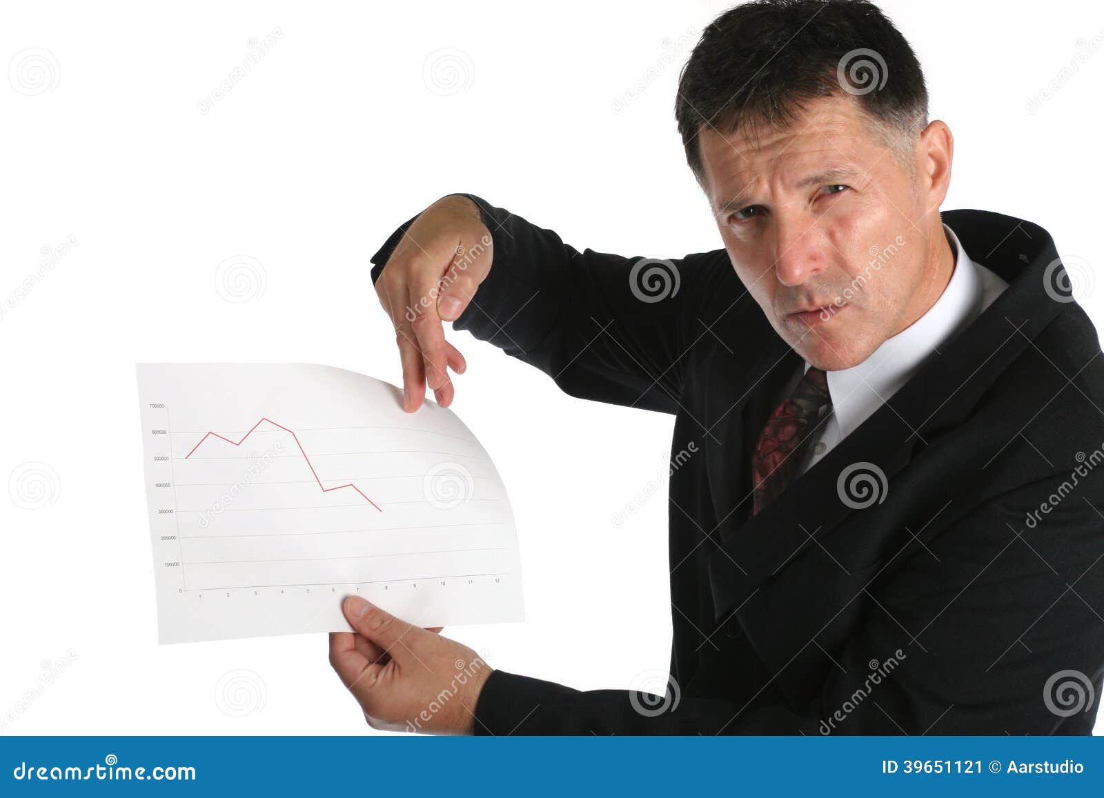 Worried Boss Showing Bad Results To His Workers Stock Image - Image of ...