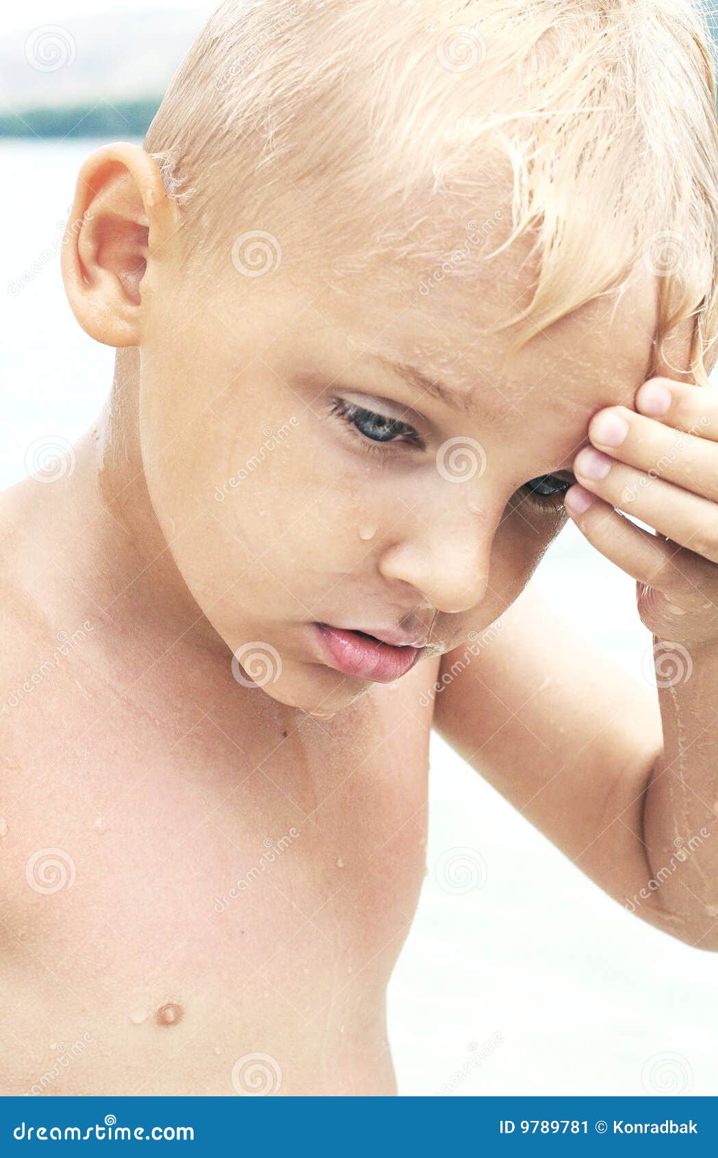 Worried boy stock image. Image of sunshine, melancholic - 9789781