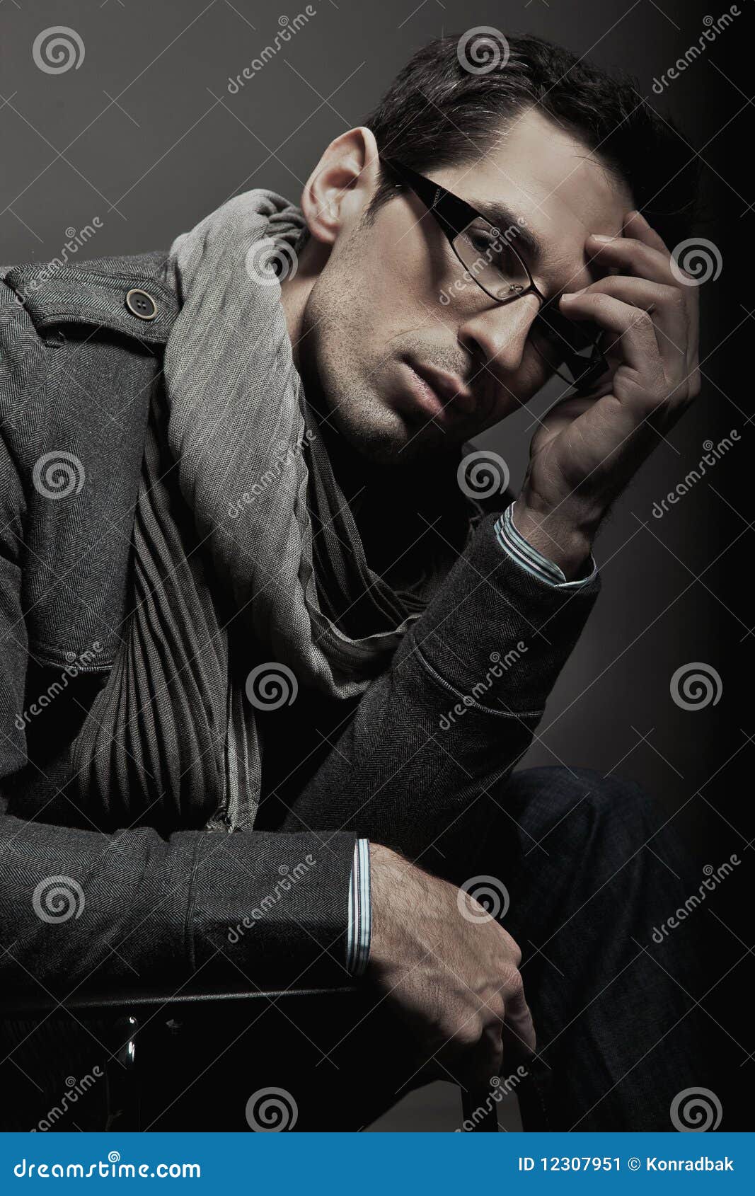 Worried businessman stock image. Image of black, intellectual - 12307951