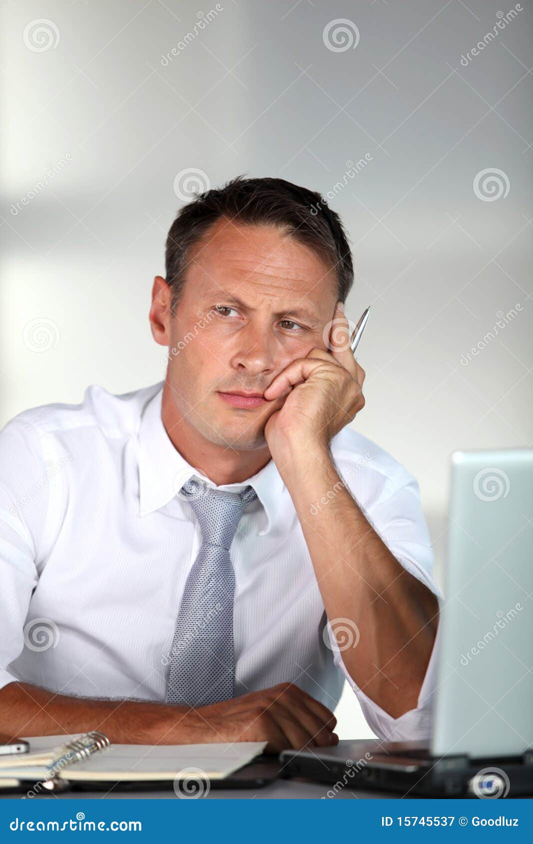Worried businessman stock image. Image of salesman, bored - 15745537