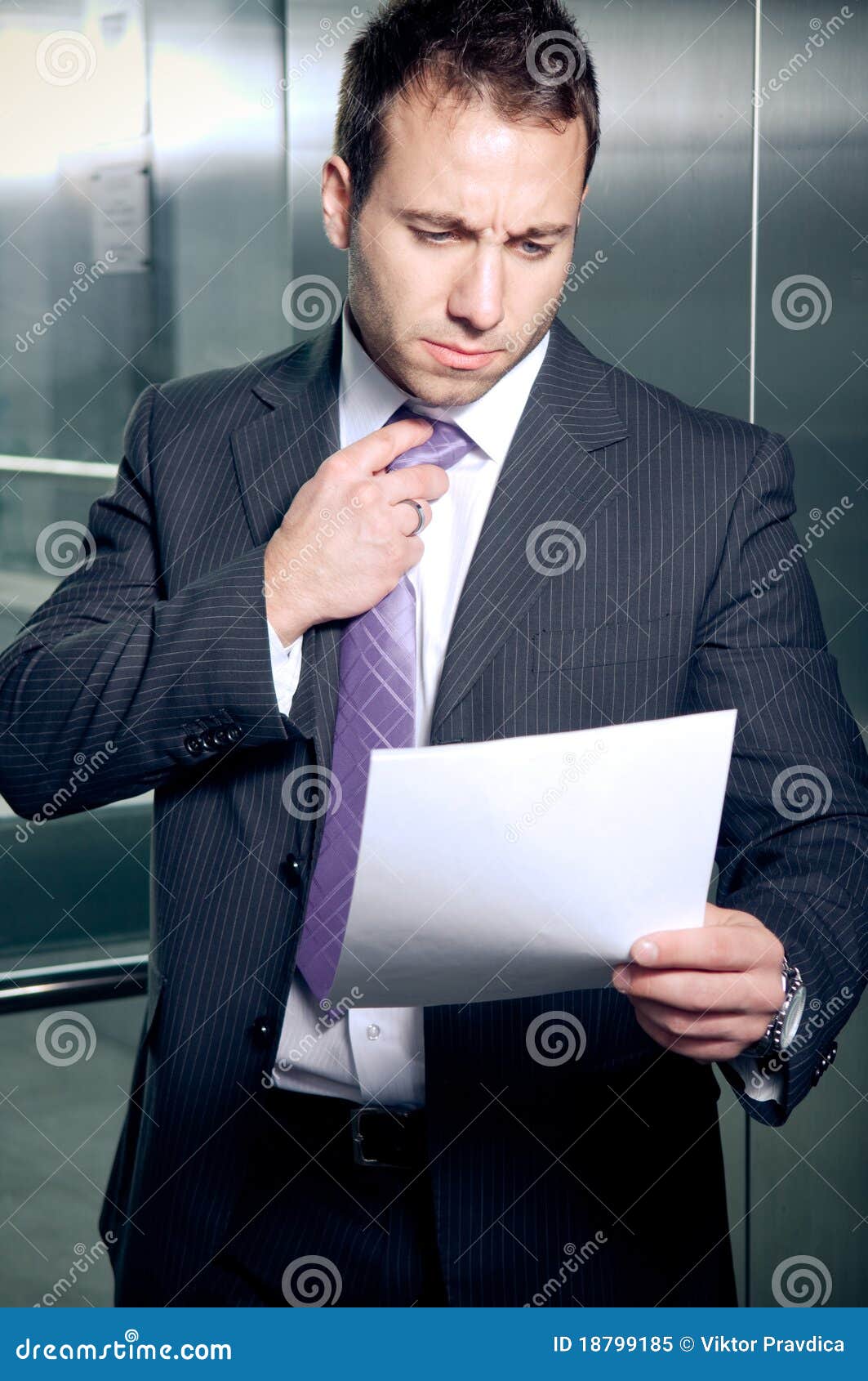Worried businessman stock image. Image of document, professional - 18799185
