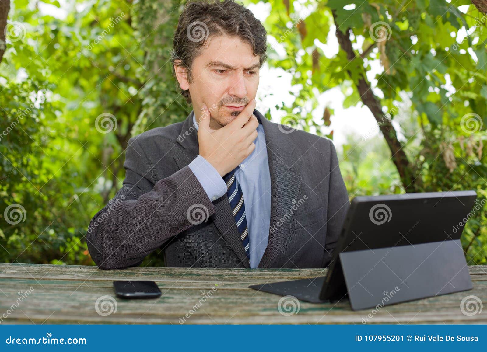 Worried businessman stock image. Image of businessman - 107955201
