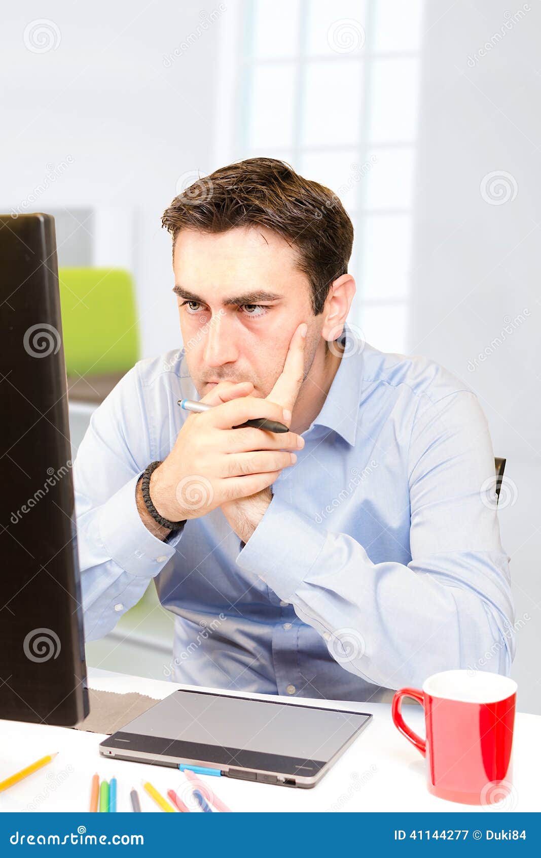 Worried businessman stock image. Image of note, face - 41144277