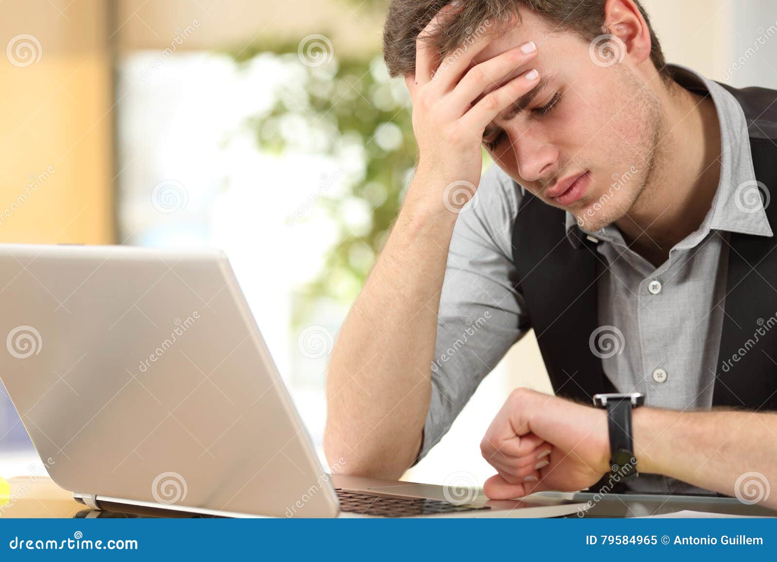 Worried Businessman Running Out of Time Stock Image - Image of ...