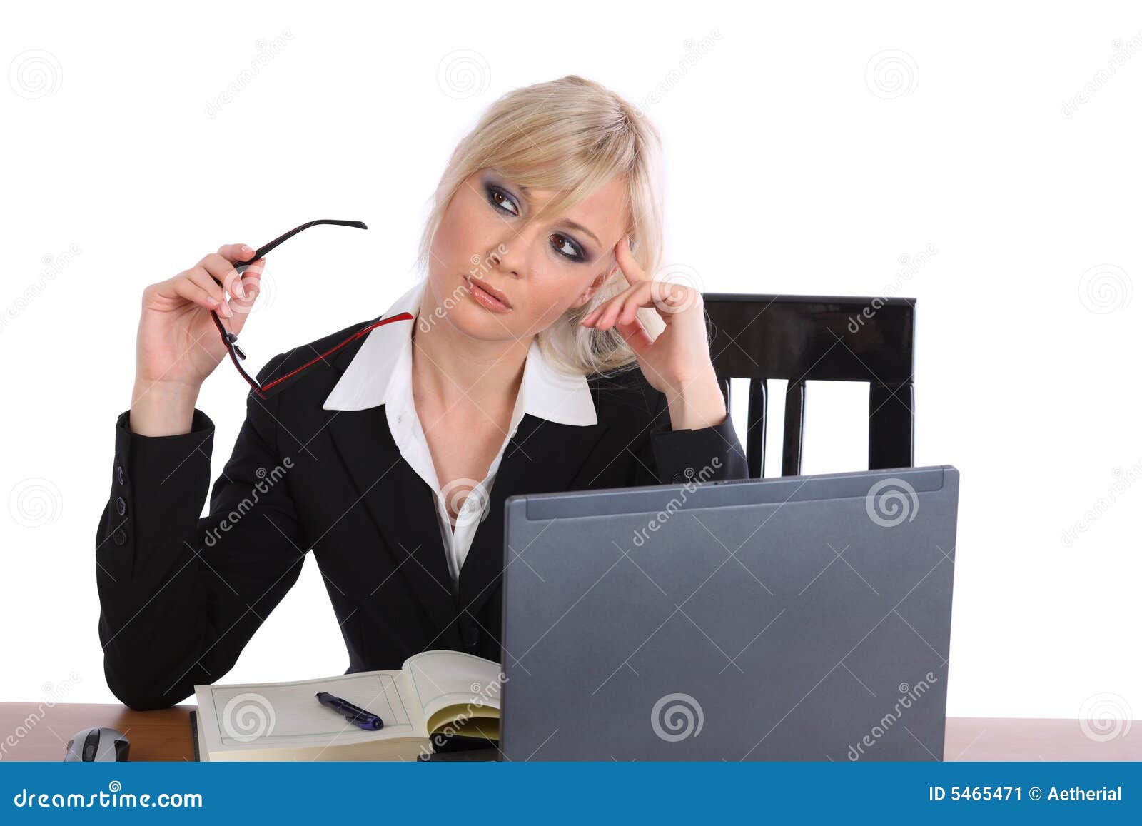 Worried Businesswoman Thinking Stock Image - Image of decisions ...