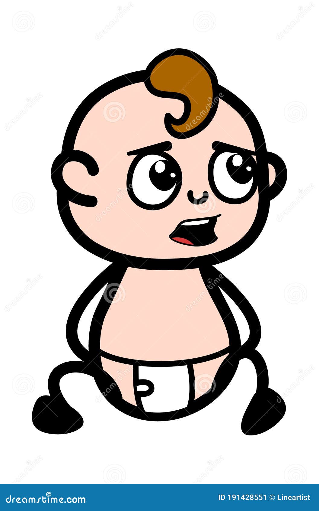 Worried Cartoon Baby Talking Stock Illustration - Illustration of ...