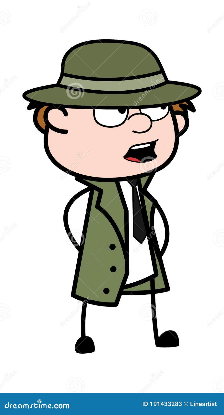 Worried Cartoon Spy Talking Stock Illustration - Illustration of ...