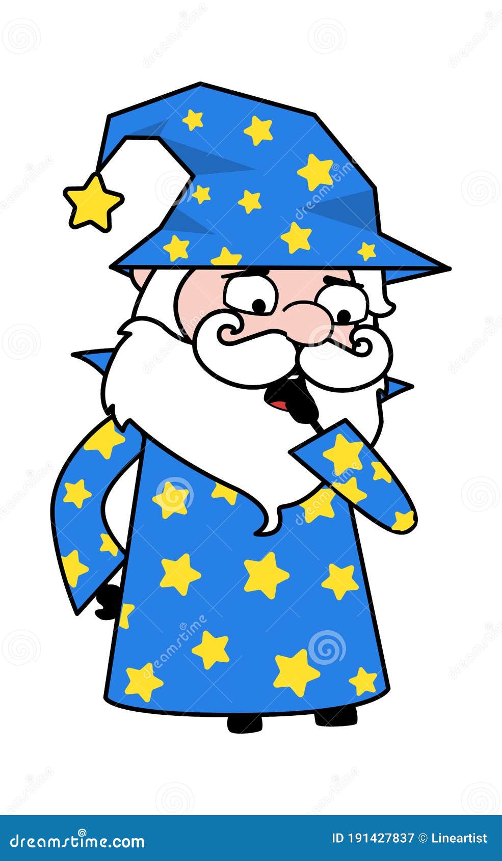 Worried Cartoon Wizard Thinking Stock Vector - Illustration of shocked ...