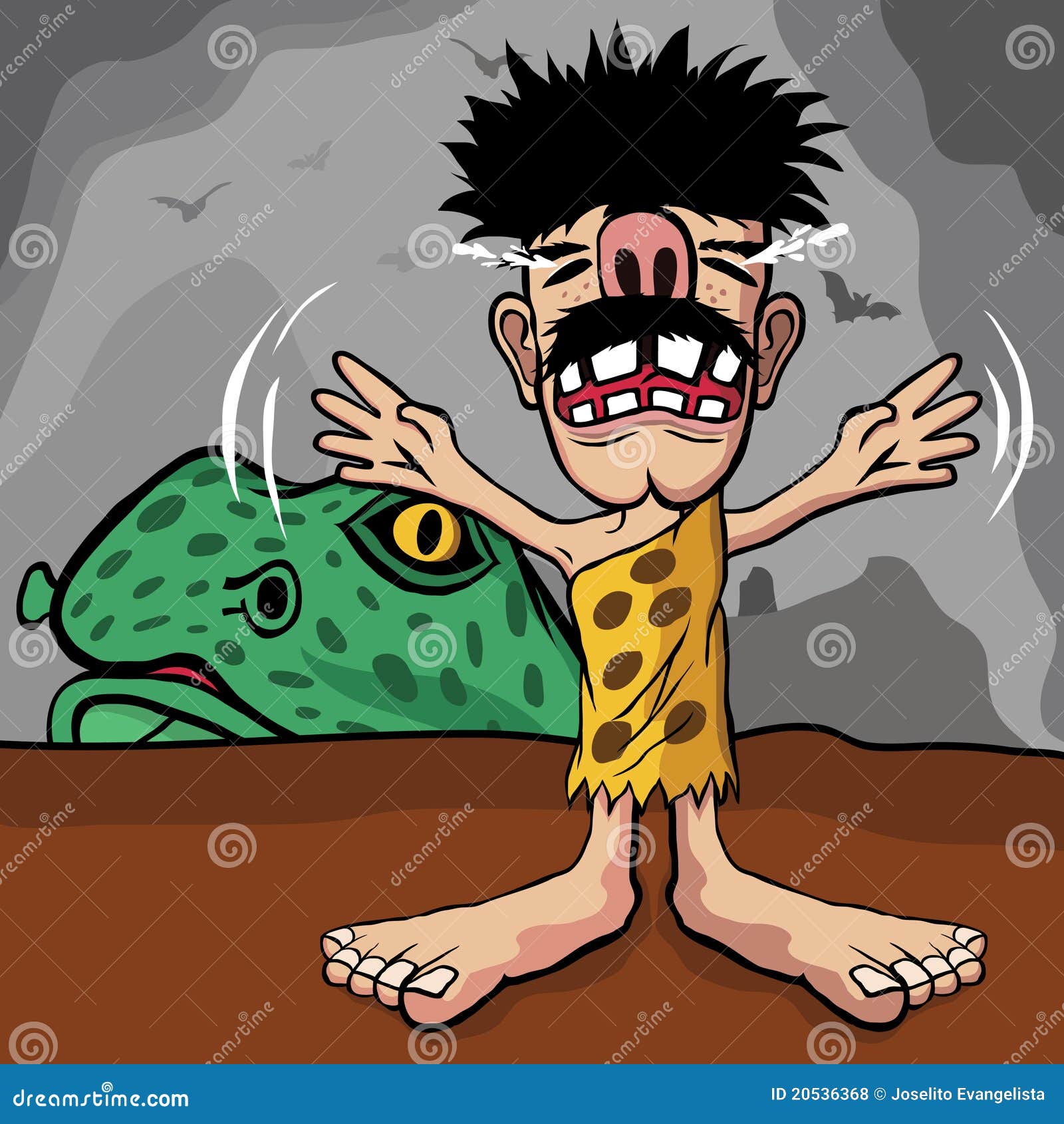 Worried Caveman stock vector. Illustration of hairy, dinosaur - 20536368