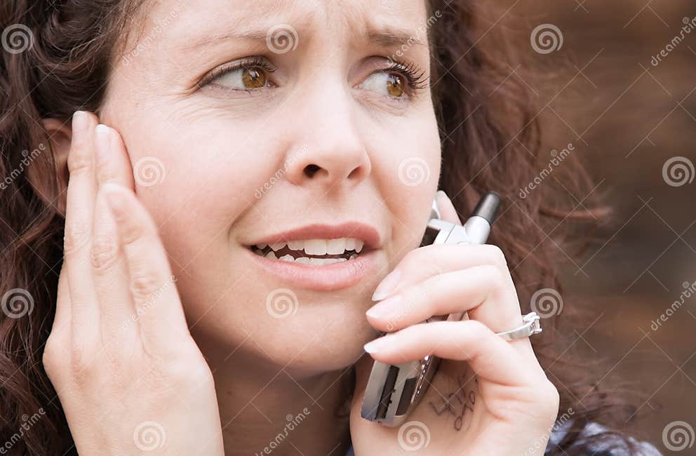 Worried cell phone Call stock image. Image of married - 2456247