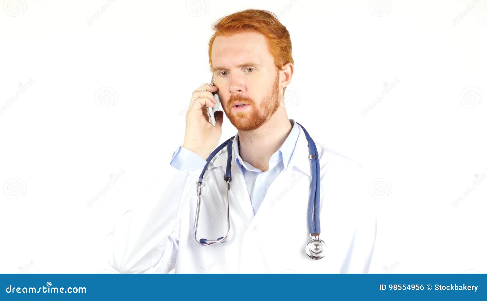 Worried Doctor Calling Someone , Speaking on the Phone Stock Photo ... Worried Doctor Calling Someone , Speaking on the Phone Stock Photo ...