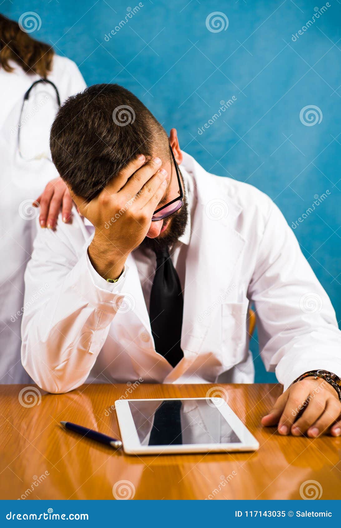 Worried Doctor Showing Concern on the Table Stock Image - Image of ...