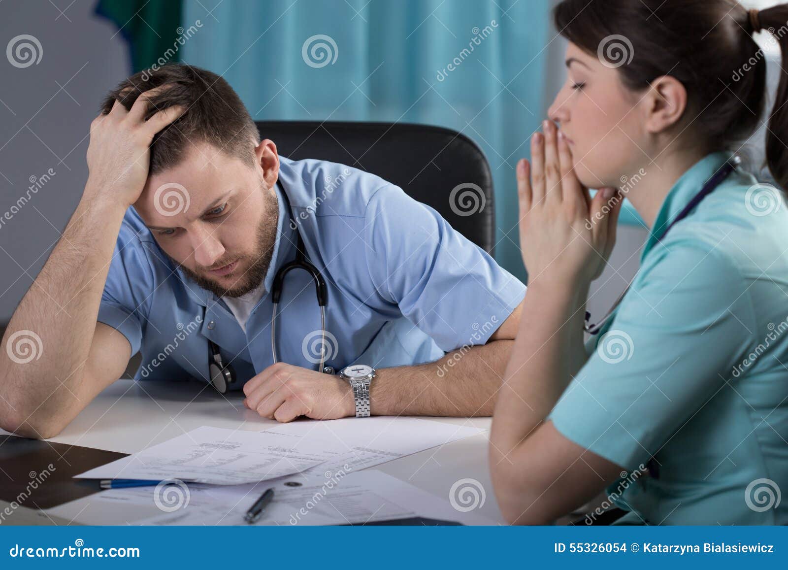 Worried doctors in office stock photo. Image of person - 55326054
