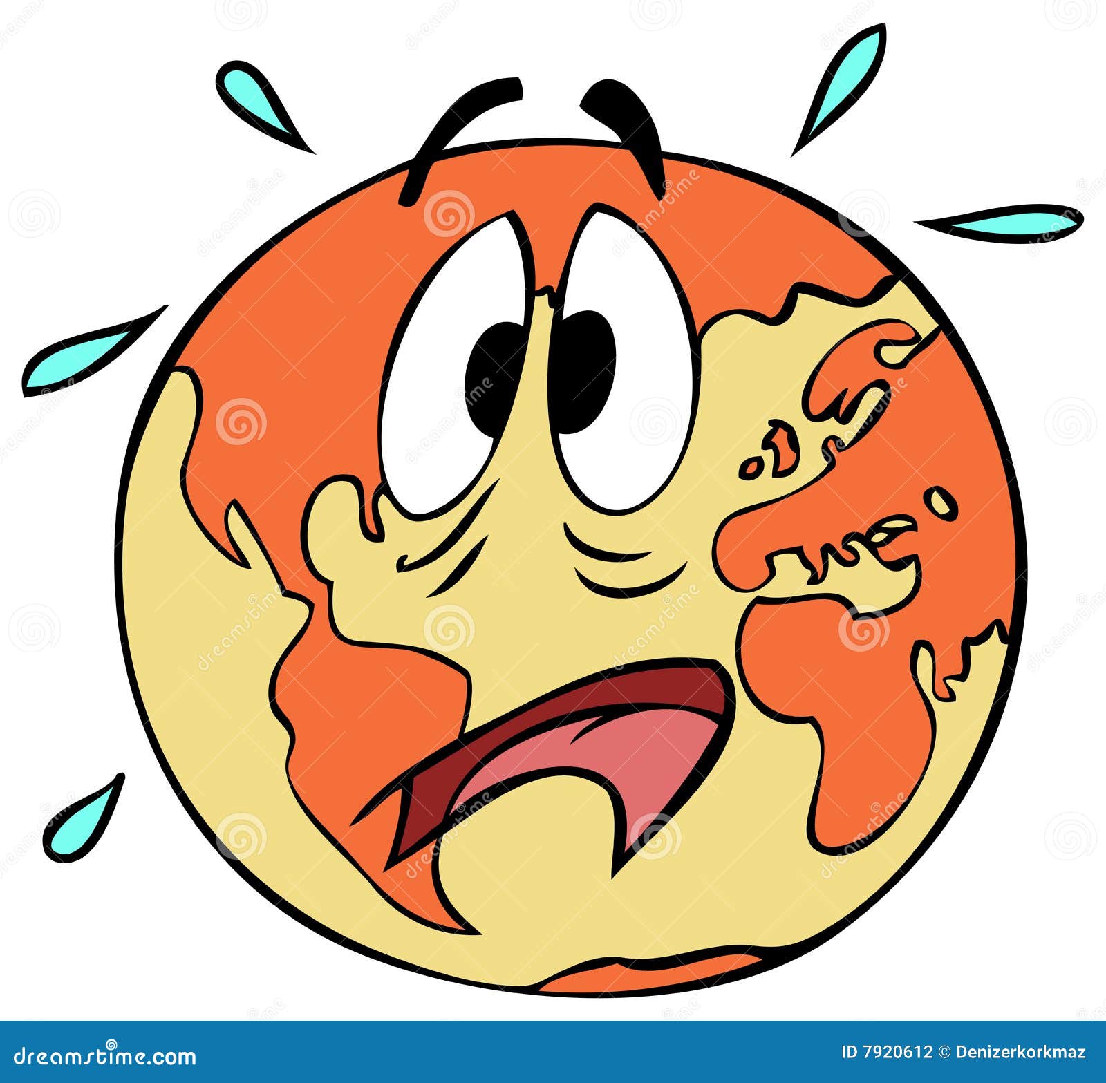 Worried Earth stock vector. Illustration of sweat, terra - 7920612