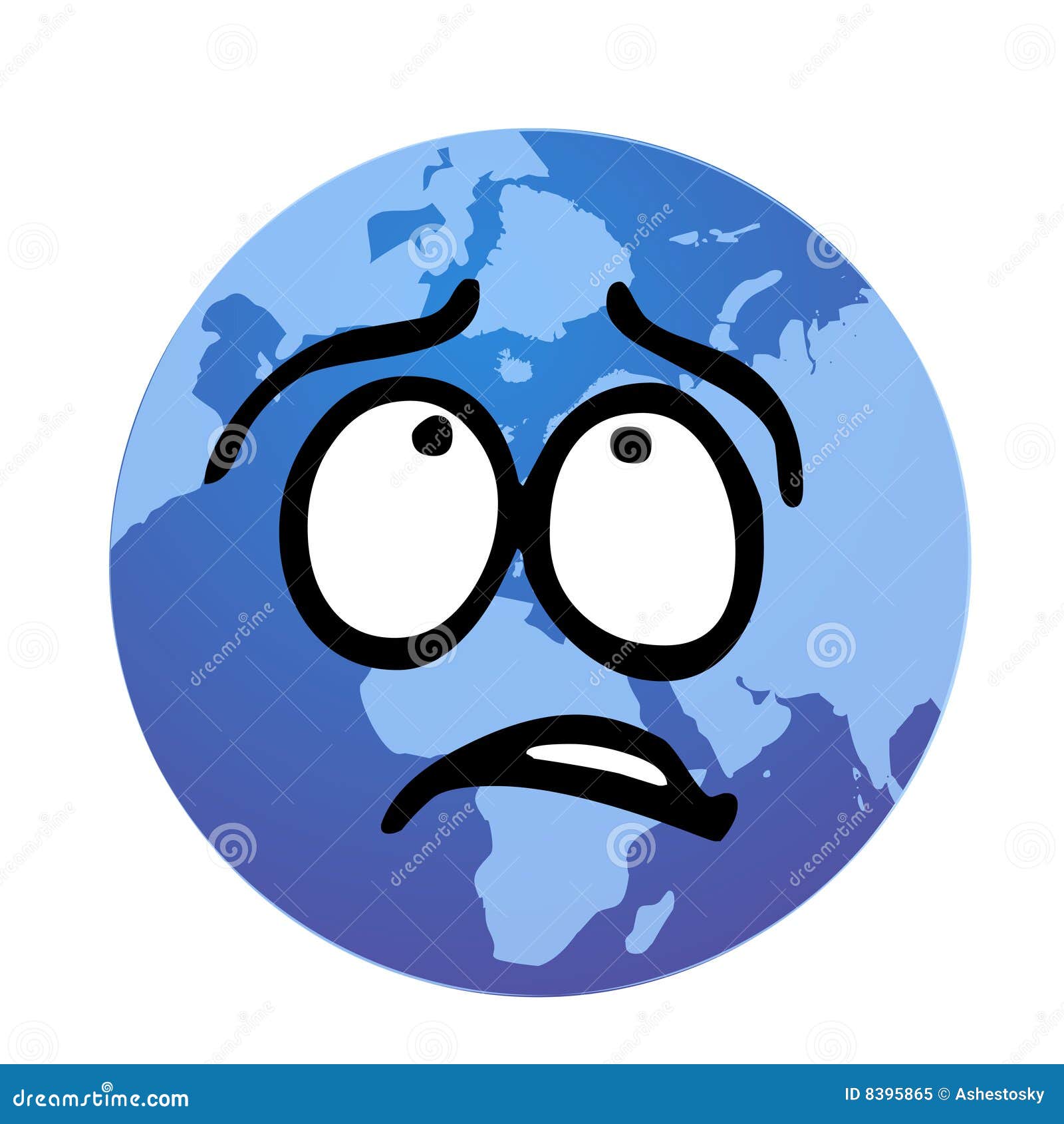 Worried earth illustration stock vector. Illustration of danger - 8395865