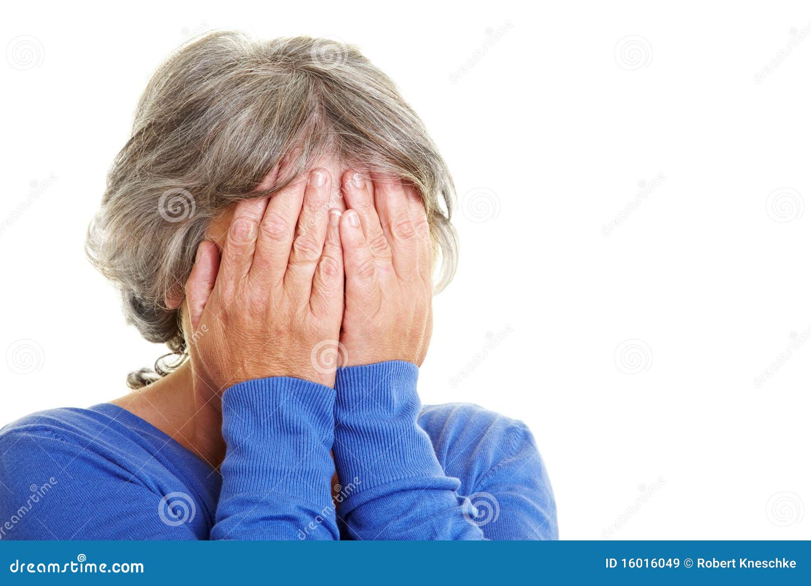 Worried elderly woman stock image. Image of caucasian - 16016049