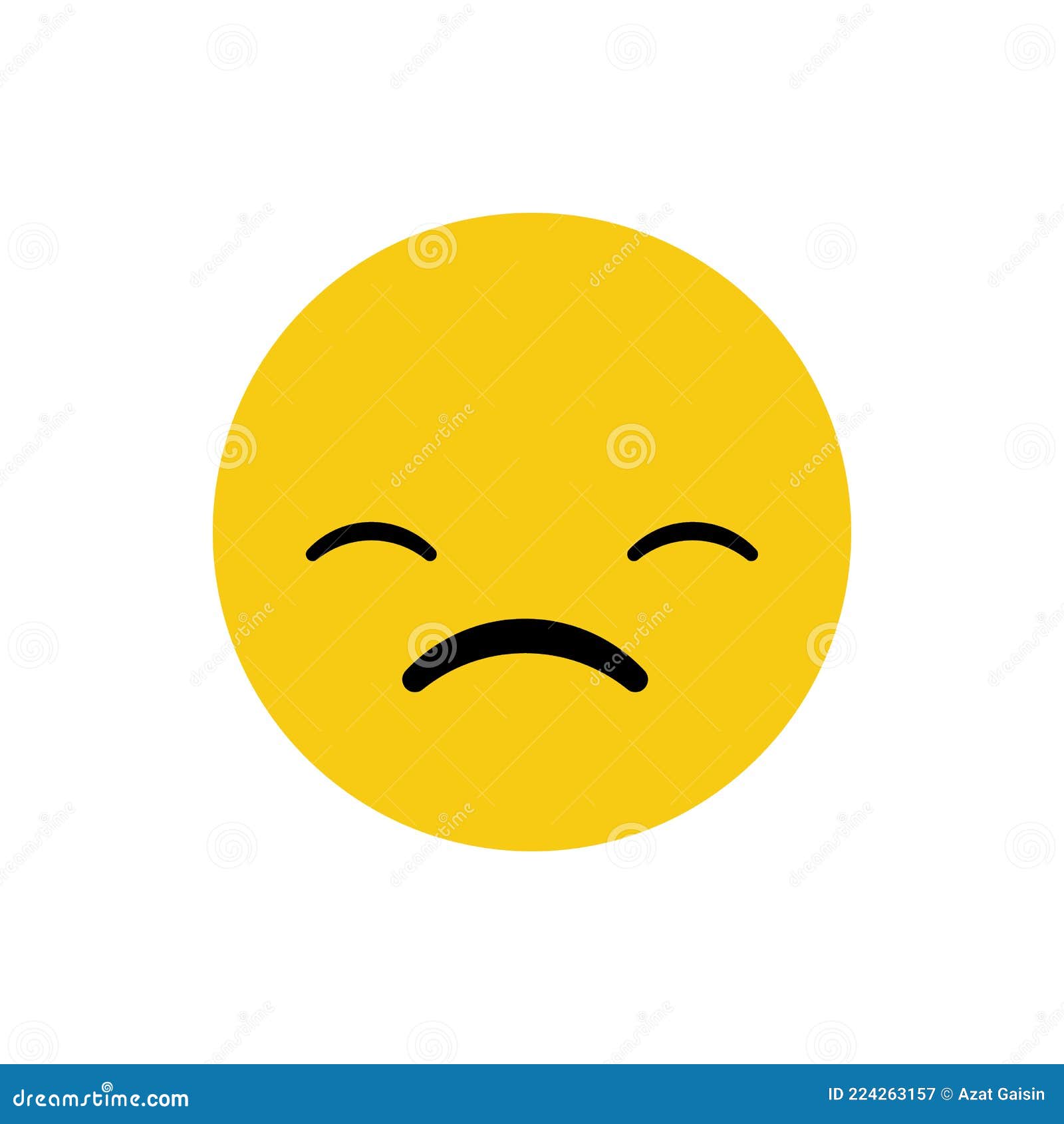 Worried Emoji Isolated on White Background. Concerned Emoticon 3d ...