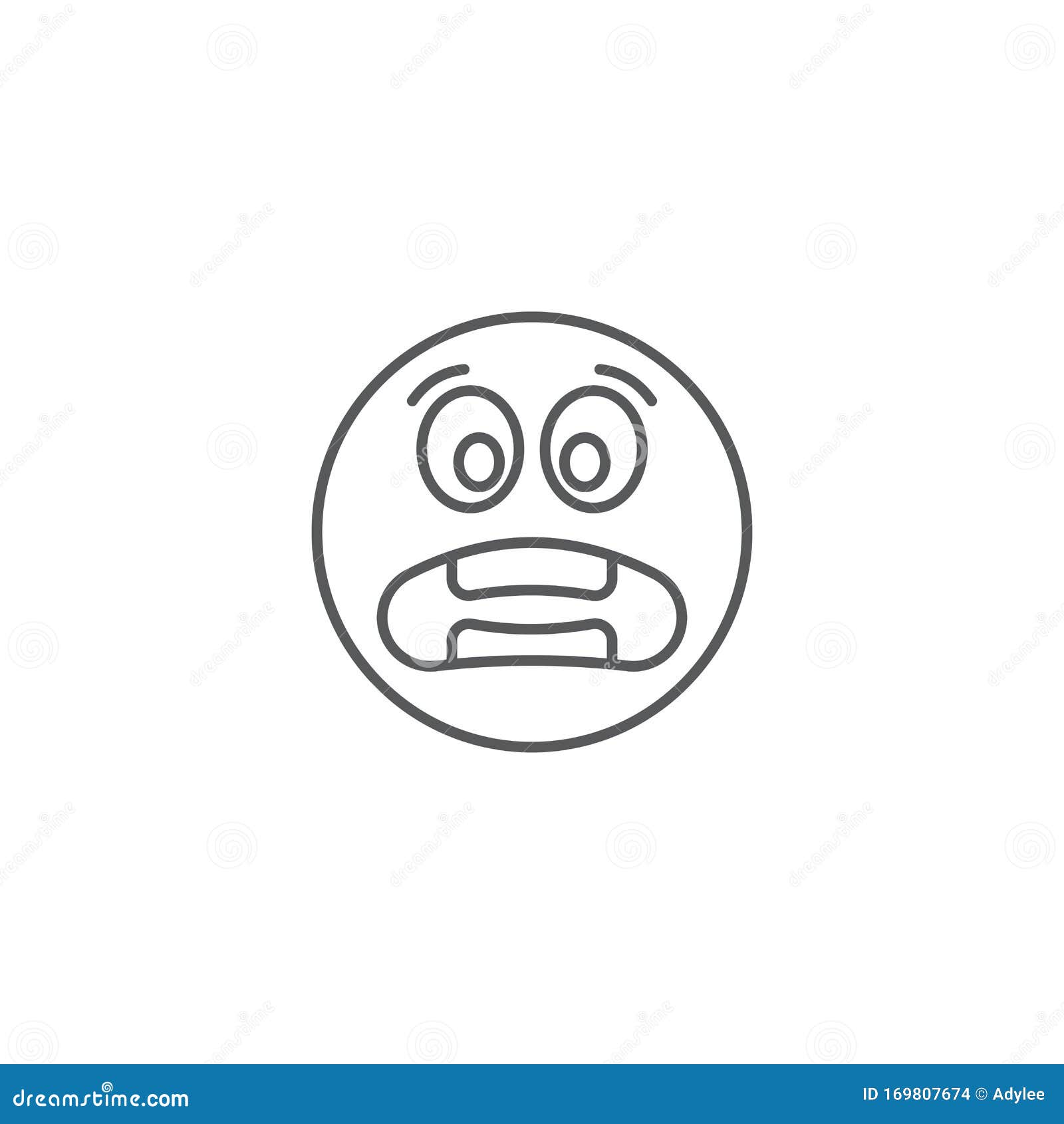 Worried Face Emoticon Vector Icon Symbol Isolated on White Background ...