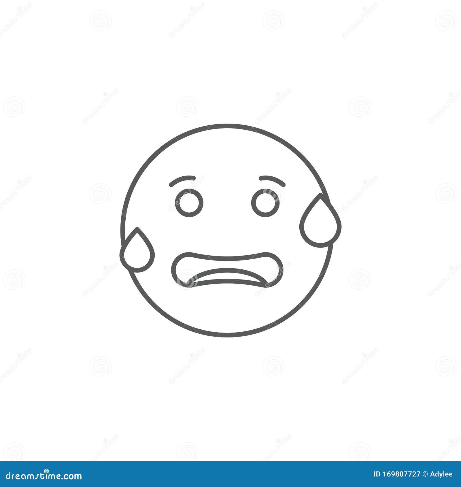 Worried Face Emoticon Vector Icon Symbol Isolated on White Background ...