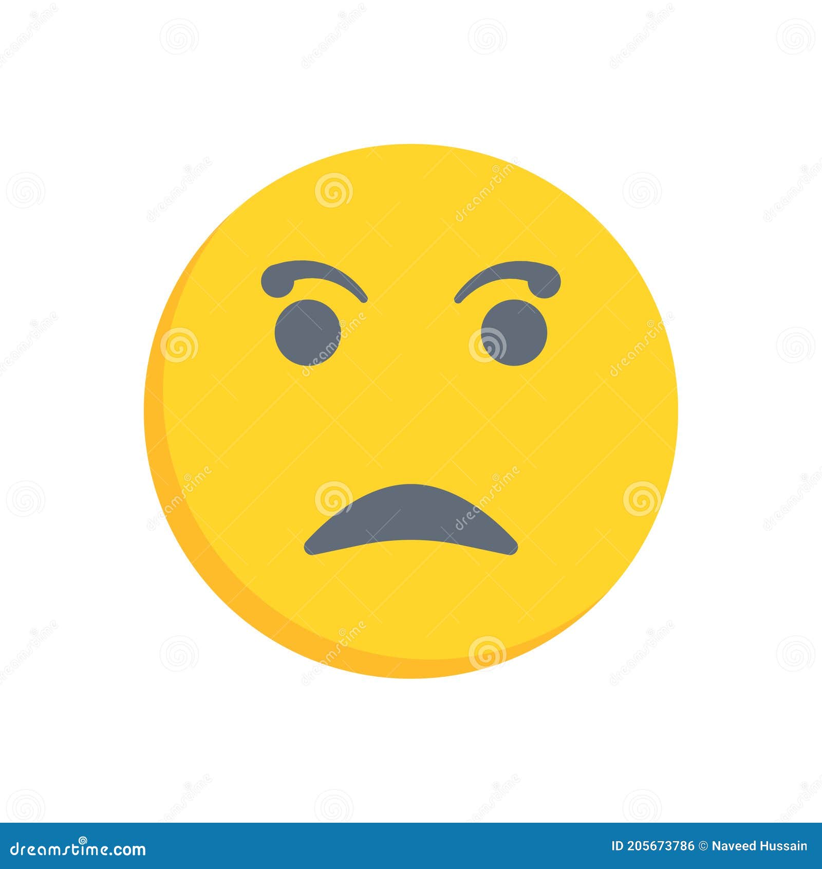 Worried Face Vector Flat Colour Icon Stock Vector - Illustration of ...