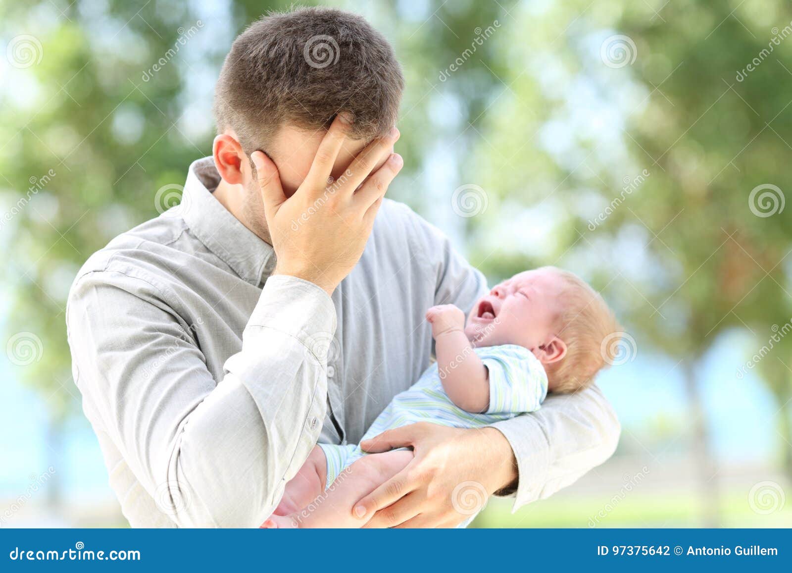 Worried Father and Baby Crying Stock Photo - Image of background ... Worried Father and Baby Crying Stock Photo - Image of background ...