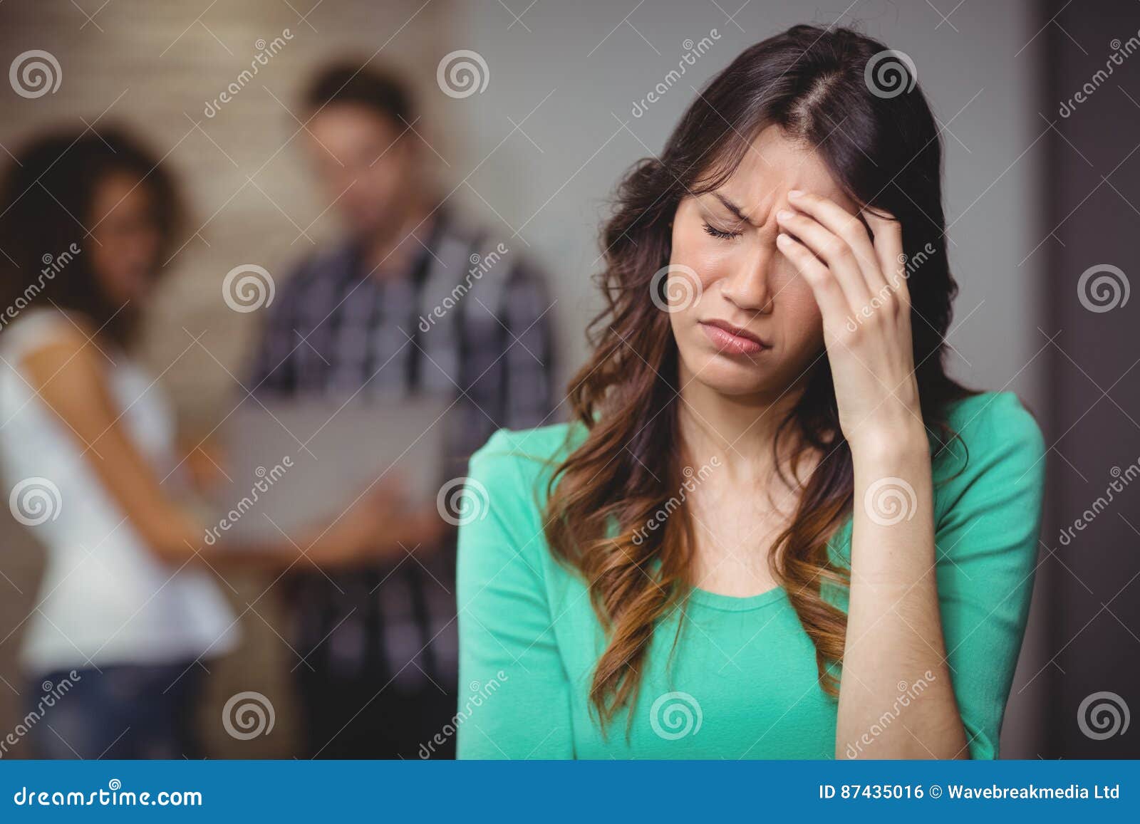 Worried Female Executive in Office Stock Photo - Image of eyes ...