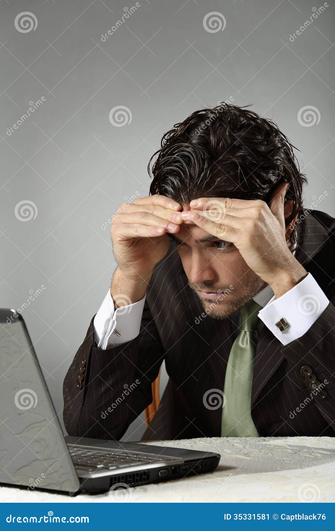 Worried Gesture of a Businessman Stock Image - Image of determined ...