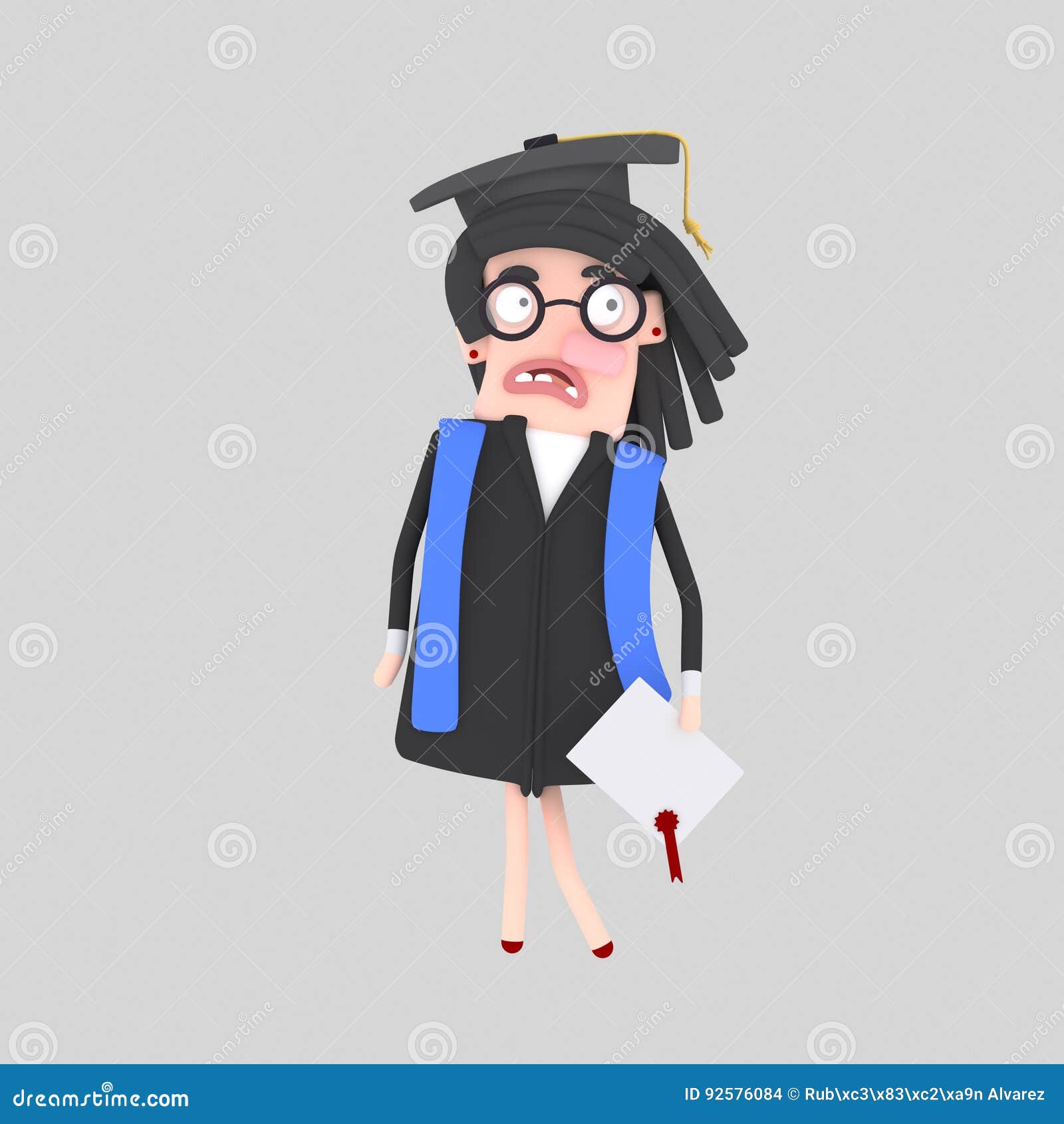 Worried graduate student stock illustration. Illustration of concept ...