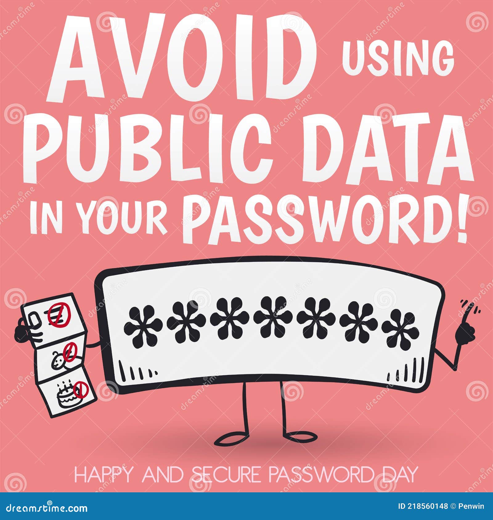 Worried Input Box About Leaks Promoting Safe Password Day Vector