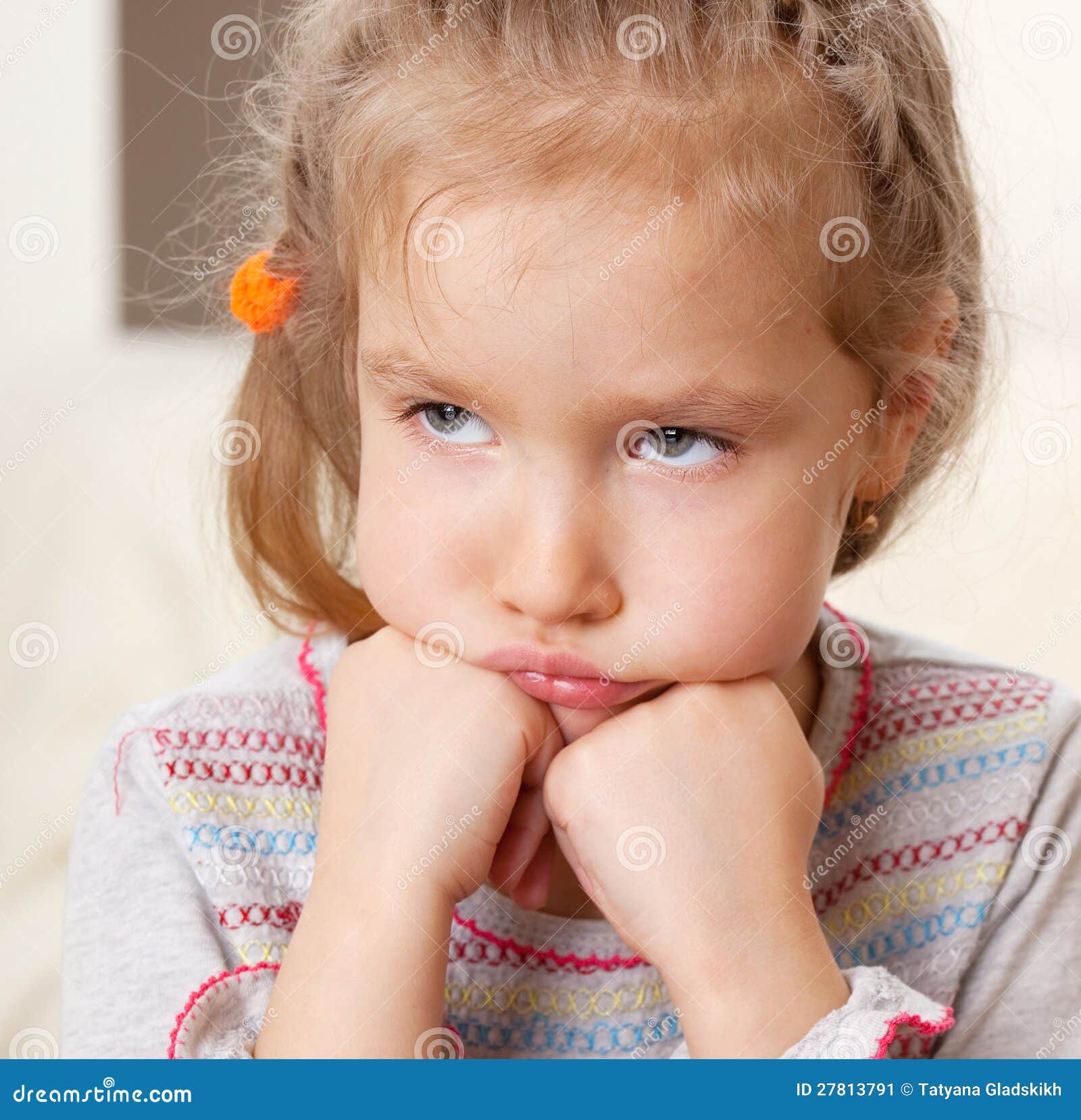 Worried little girl stock image. Image of unhappy, preschooler - 27813791