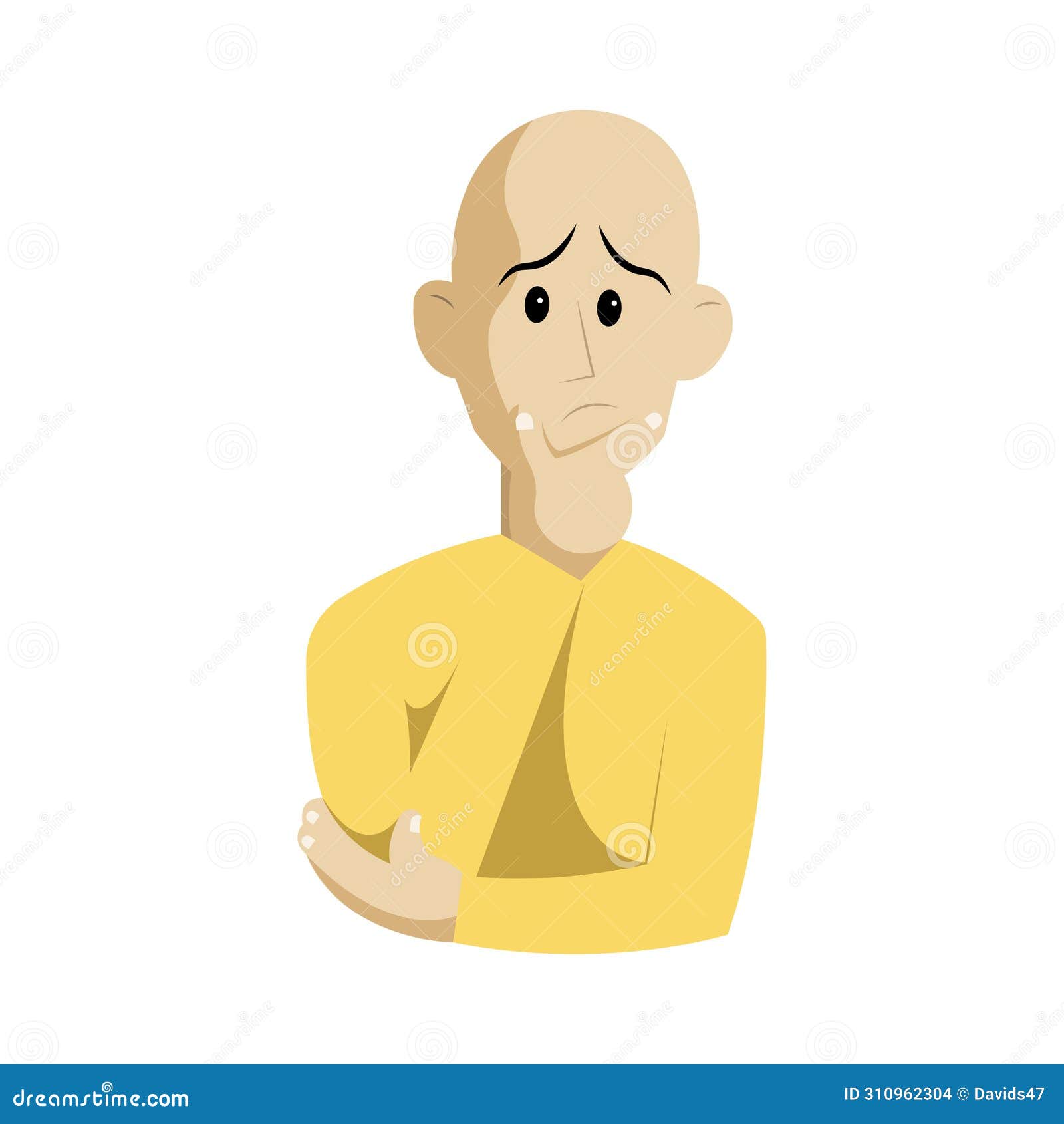 Worried Male Character Vector Stock Vector - Illustration of worry ...