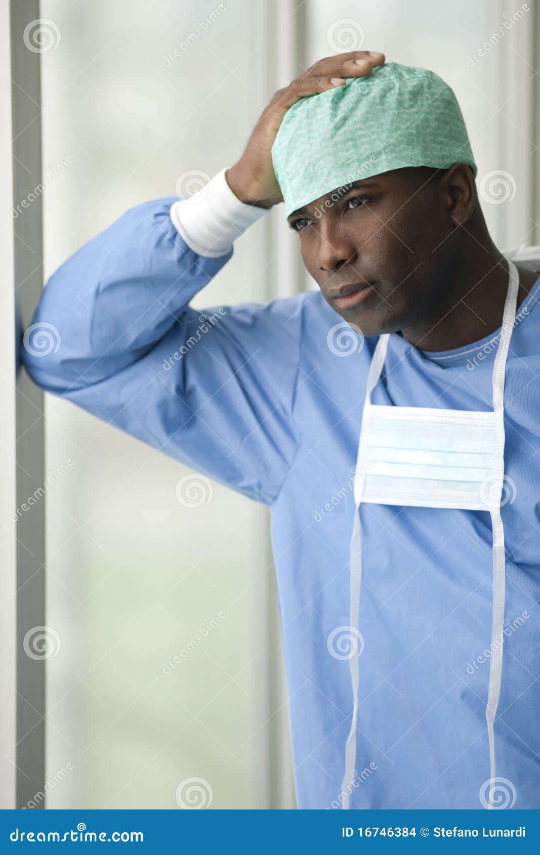 Worried male surgeon stock photo. Image of blue, expertise - 16746384