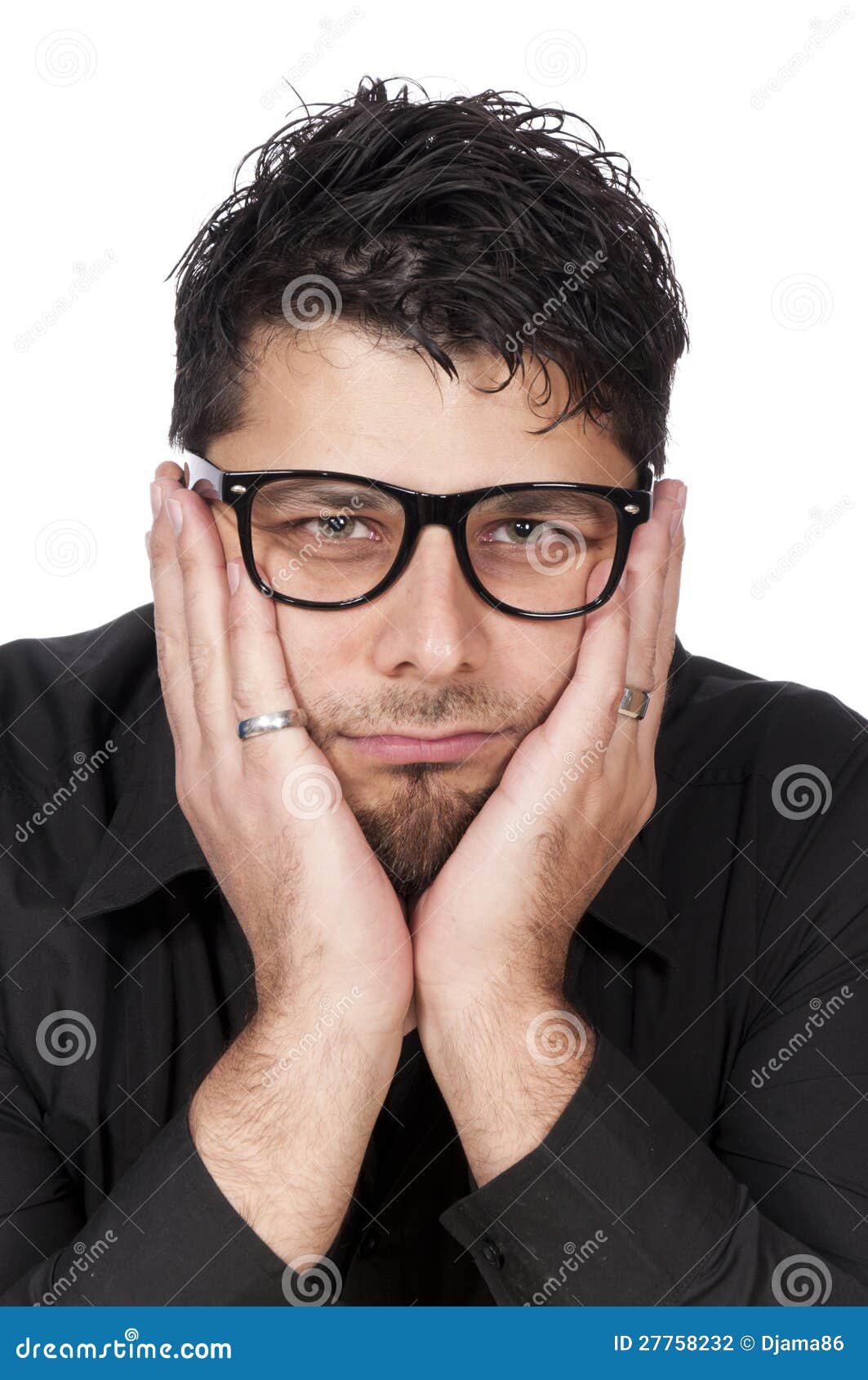 Worried man stock photo. Image of disappointment, glasses - 27758232