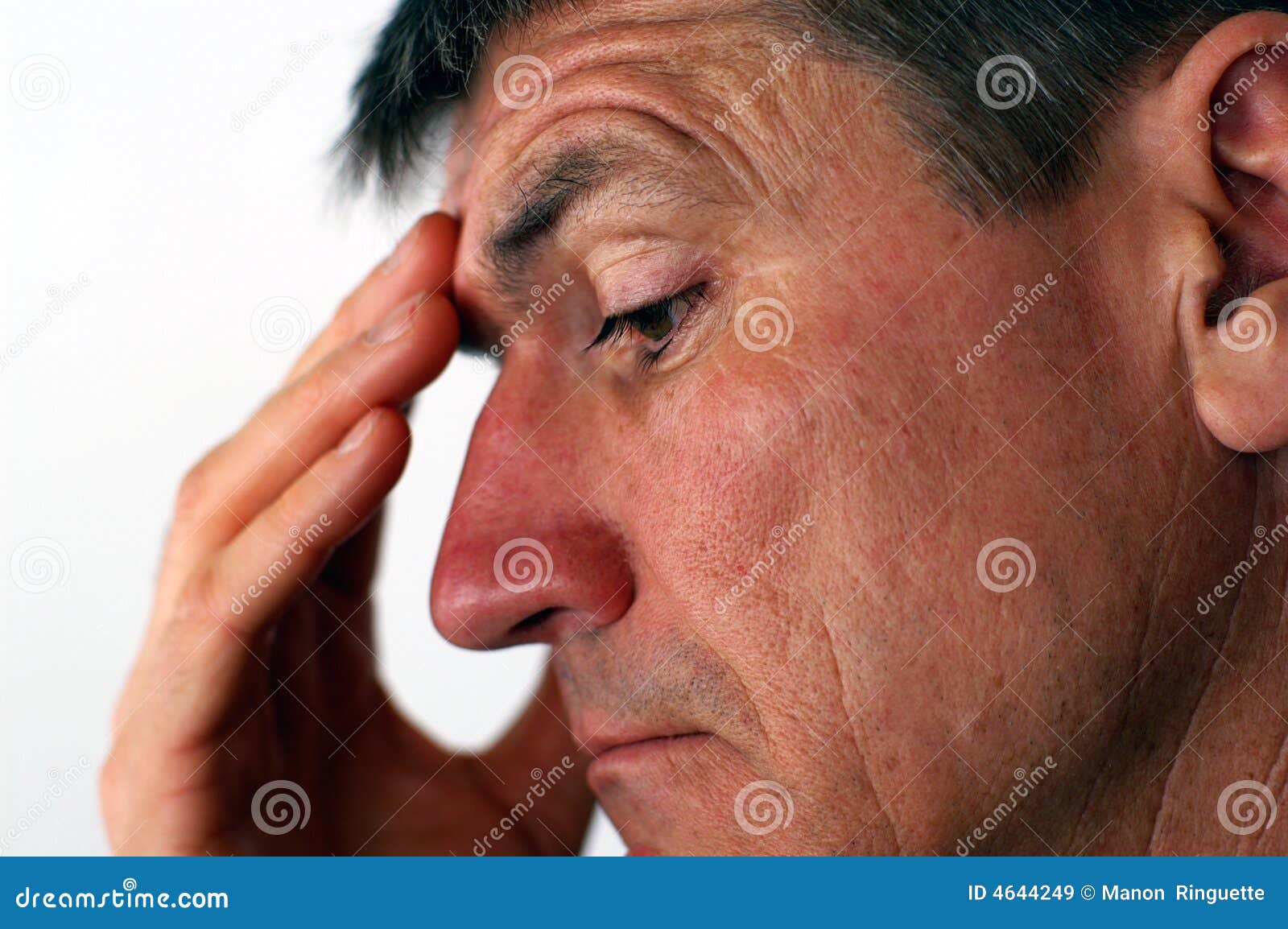 Worried Man stock image. Image of troubled, temple, gray - 4644249
