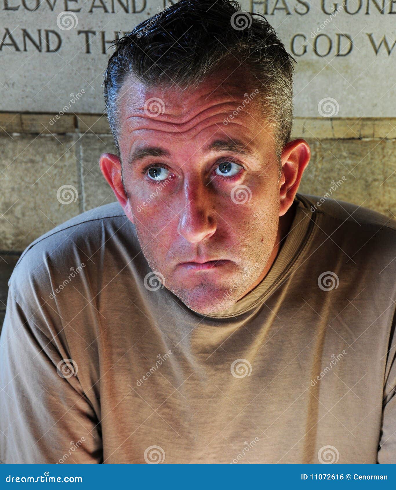 Worried man in church stock photo. Image of christianity - 11072616