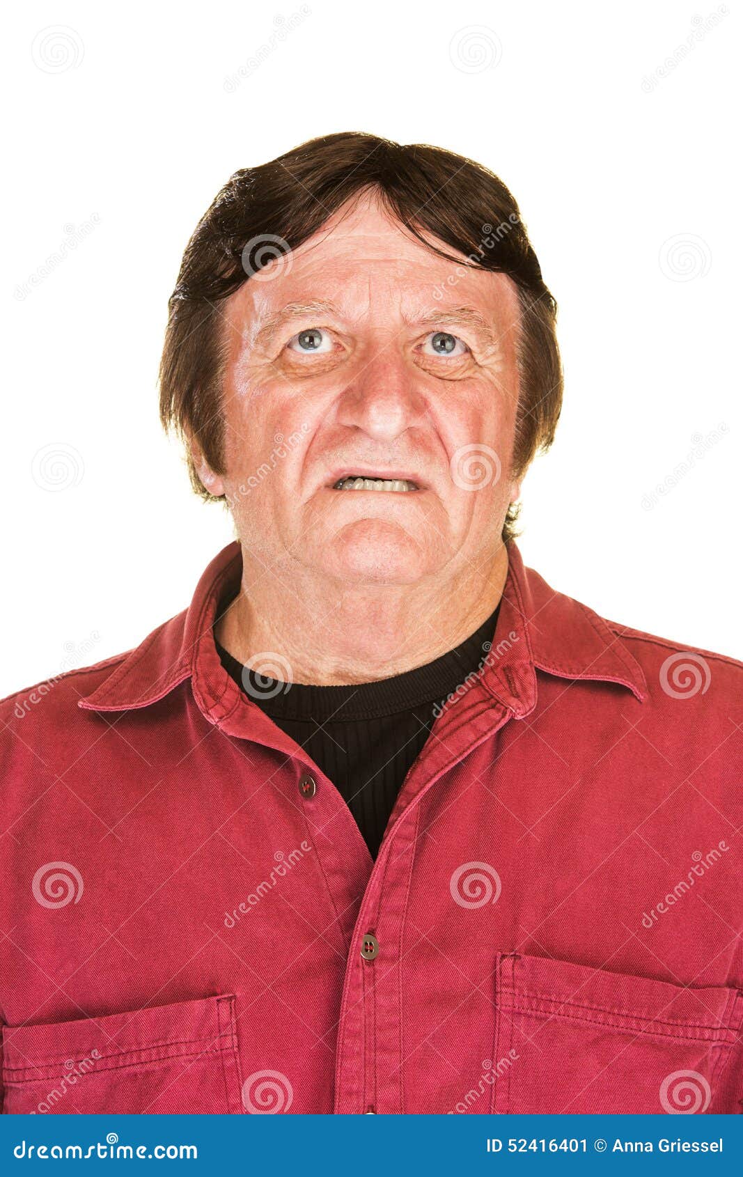 Worried Man Looking Up stock image. Image of middle, close - 52416401