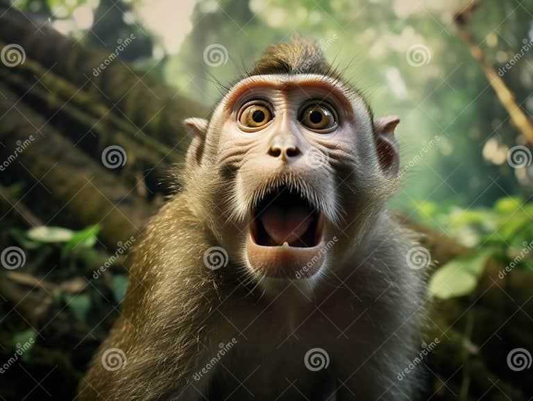 Worried monkey expression stock illustration. Illustration of worried ...
