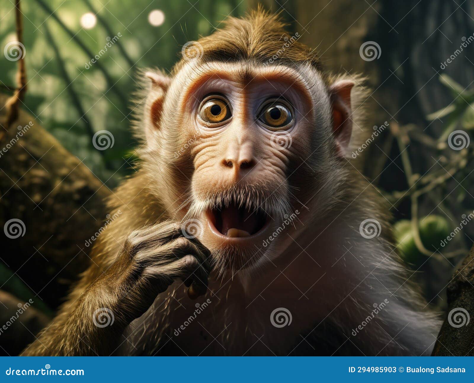 Worried monkey expression stock illustration. Illustration of macaque ...