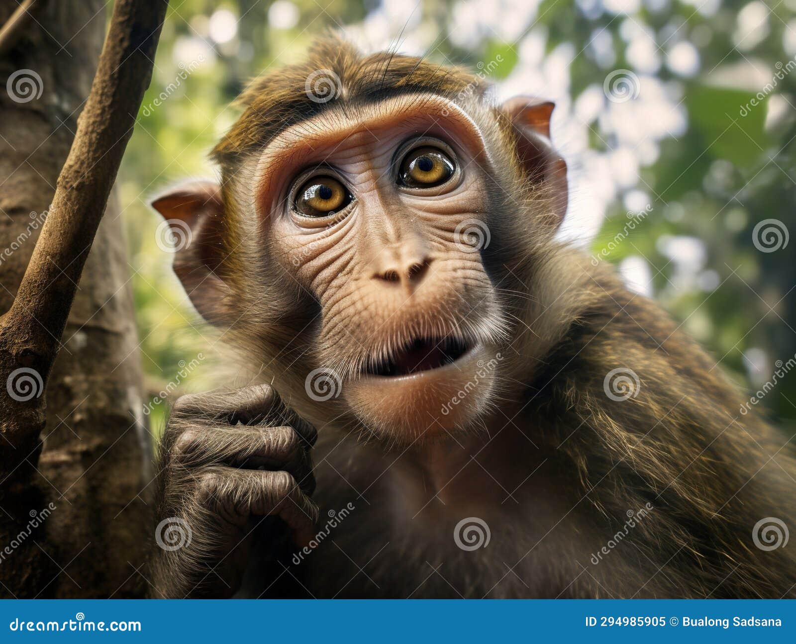 Worried monkey expression stock illustration. Illustration of ...