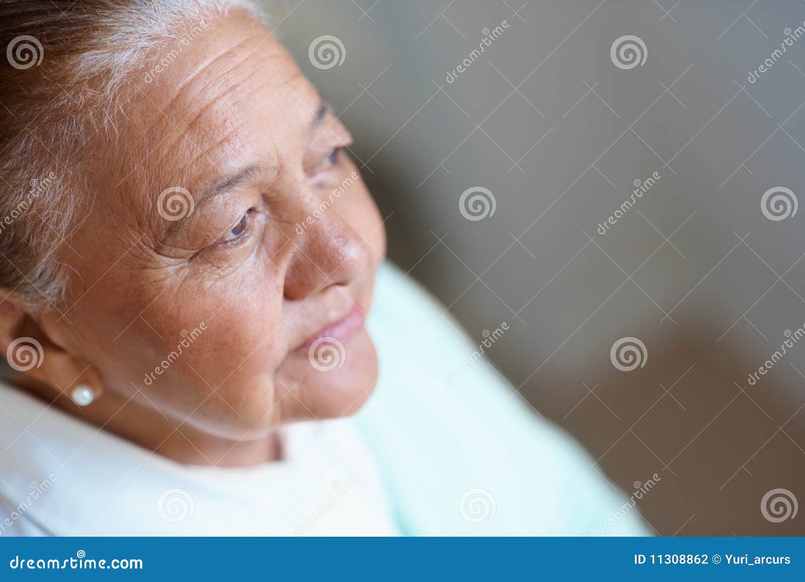 Worried Old Woman Looking Away Thinking Stock Photo - Image of ...
