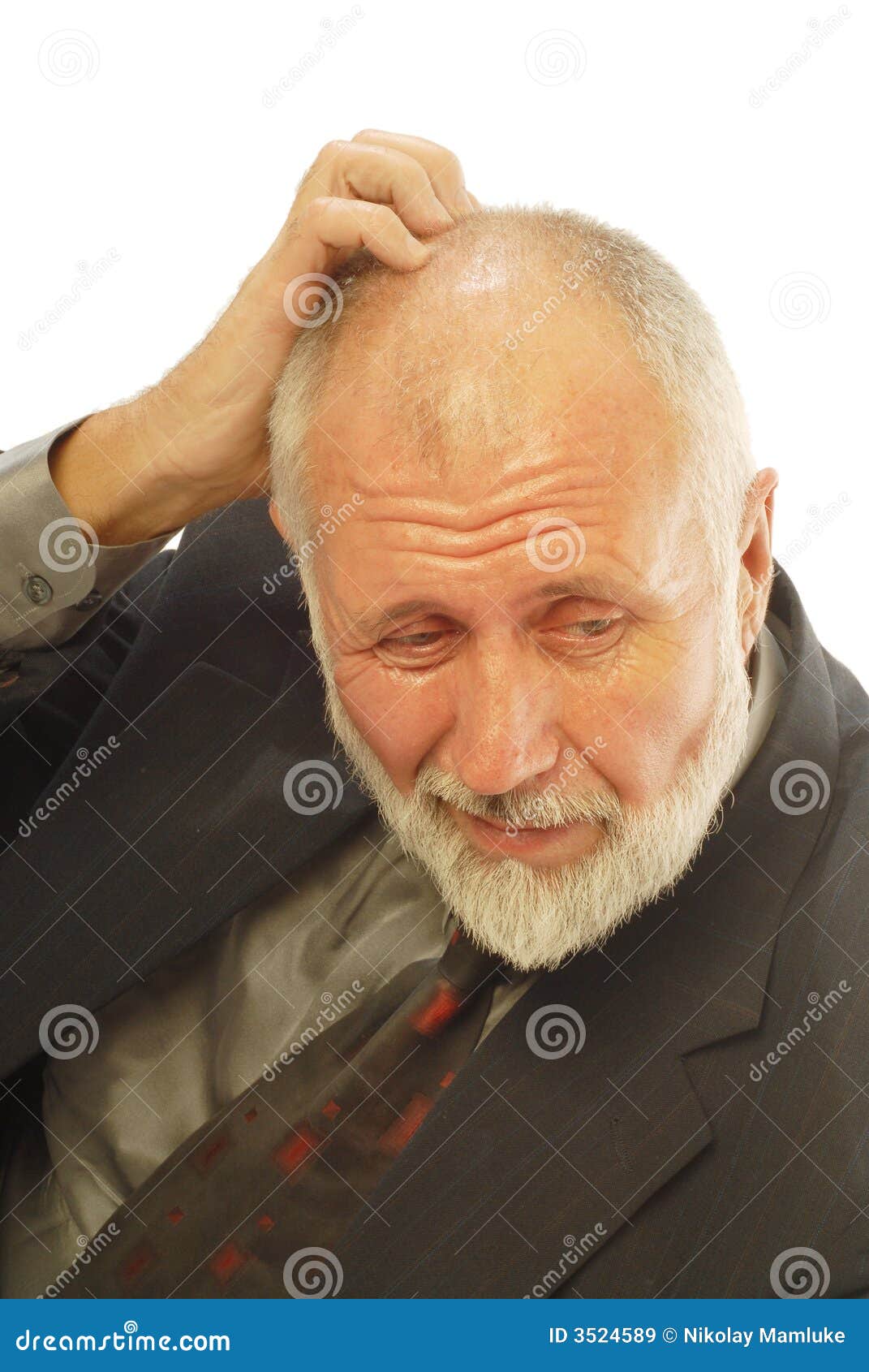 Worried older man stock image. Image of migraine, older - 3524589