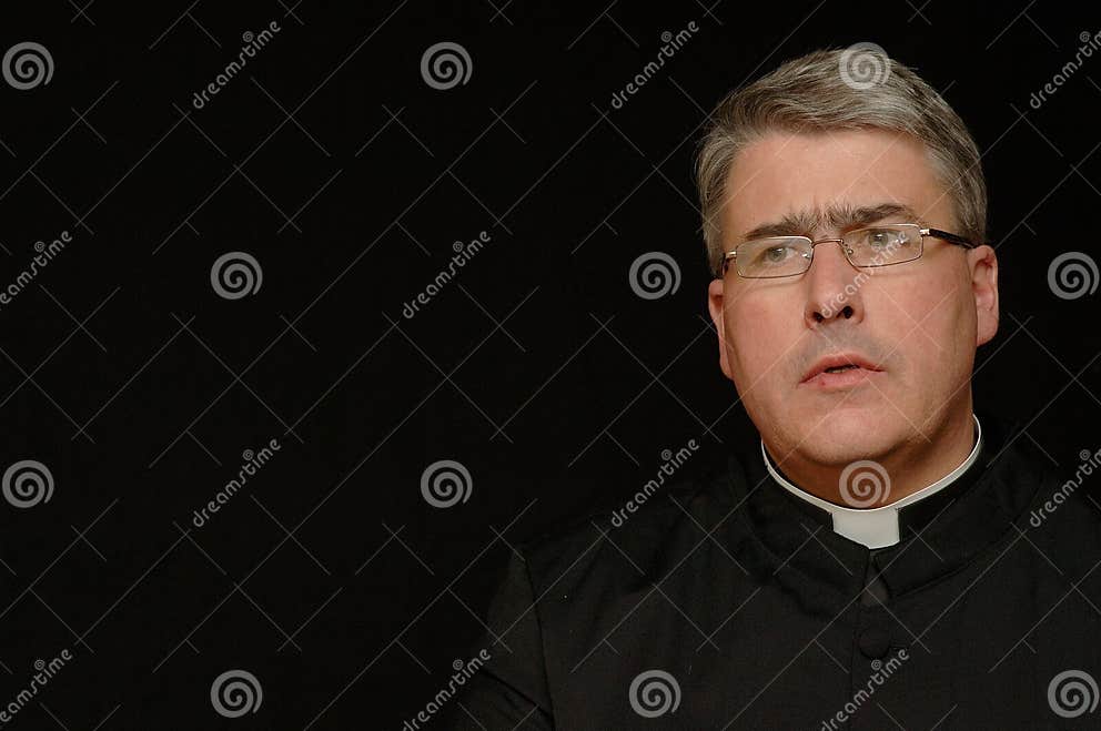 Worried priest stock photo. Image of glasses, ordained - 2156838