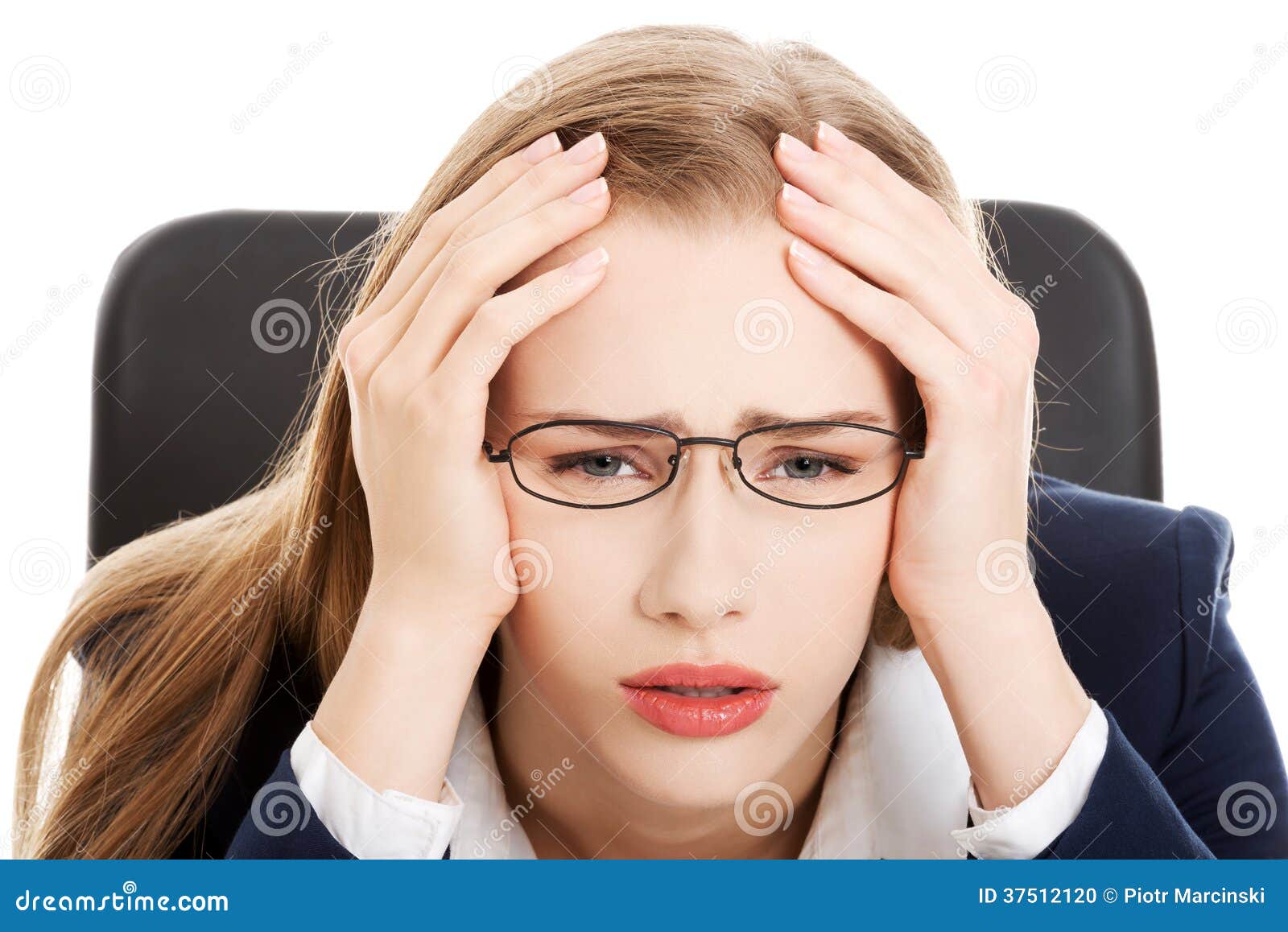 Worried, Sad Business Woman Sitting by the Table. Stock Photo - Image ... Worried, Sad Business Woman Sitting by the Table. Stock Photo - Image ...