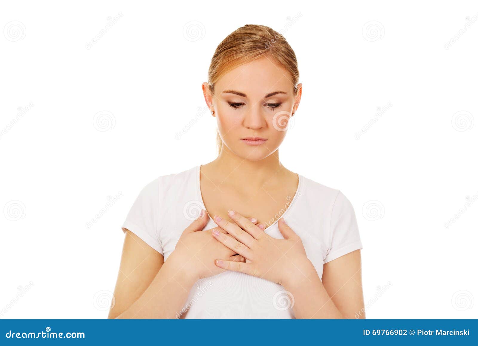 Worried and Sad Young Woman Stock Photo - Image of female, front: 69766902
