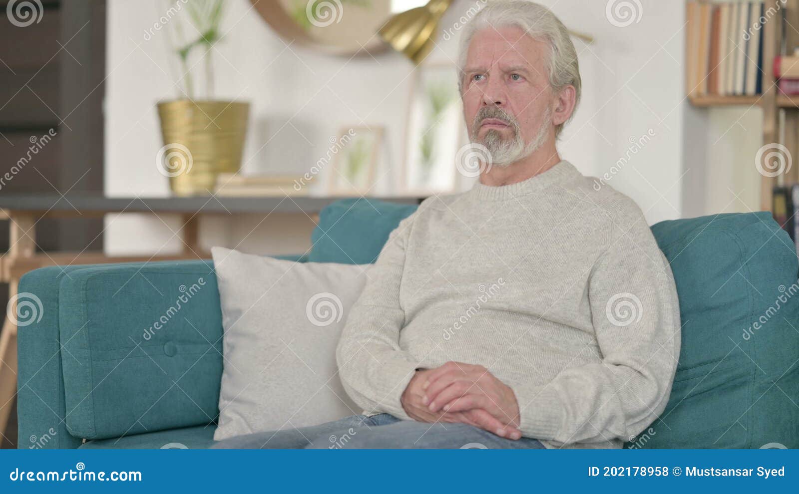 Worried Old Man Thinking about Problems Stock Footage - Video of males ...