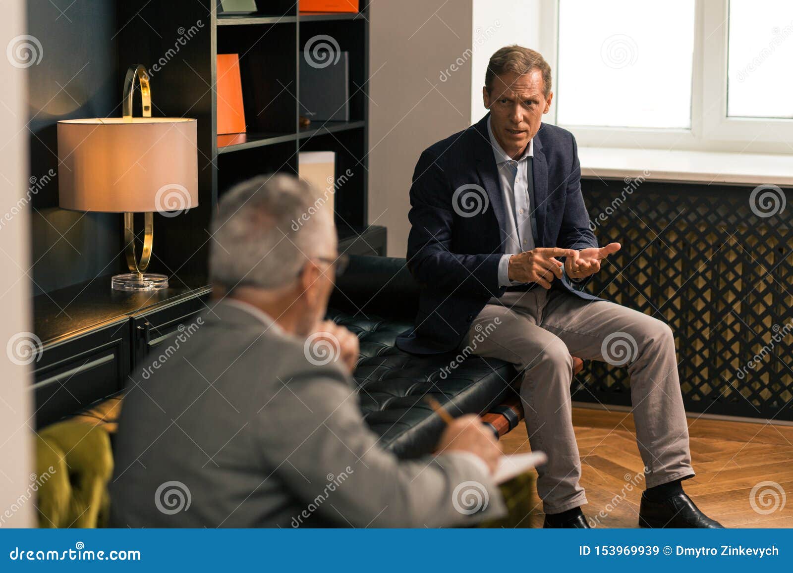 Worried Serious Man Telling about His Personal Problems Stock Image ...