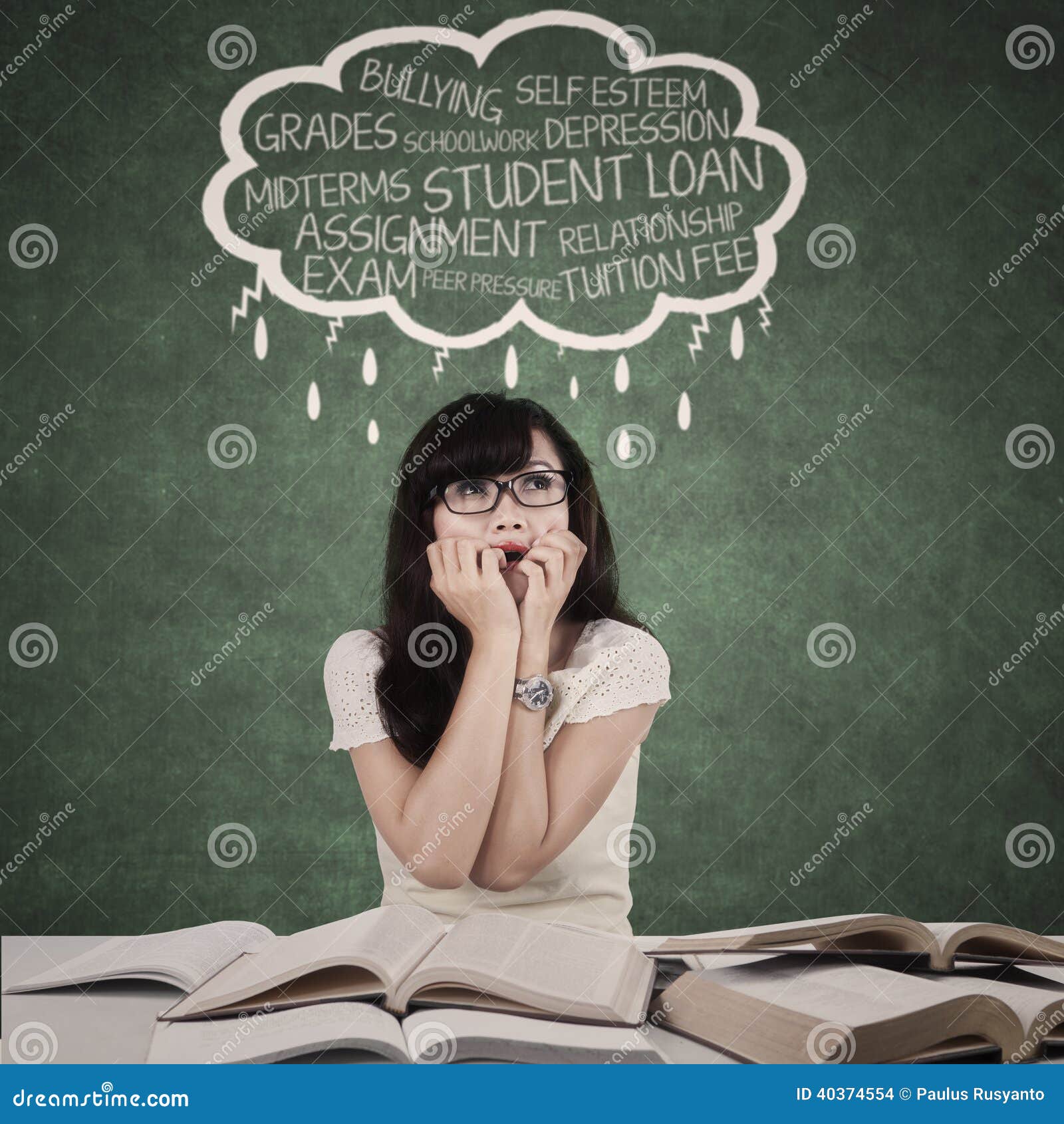 Worried Student with Problems 1 Stock Photo - Image of grades ...