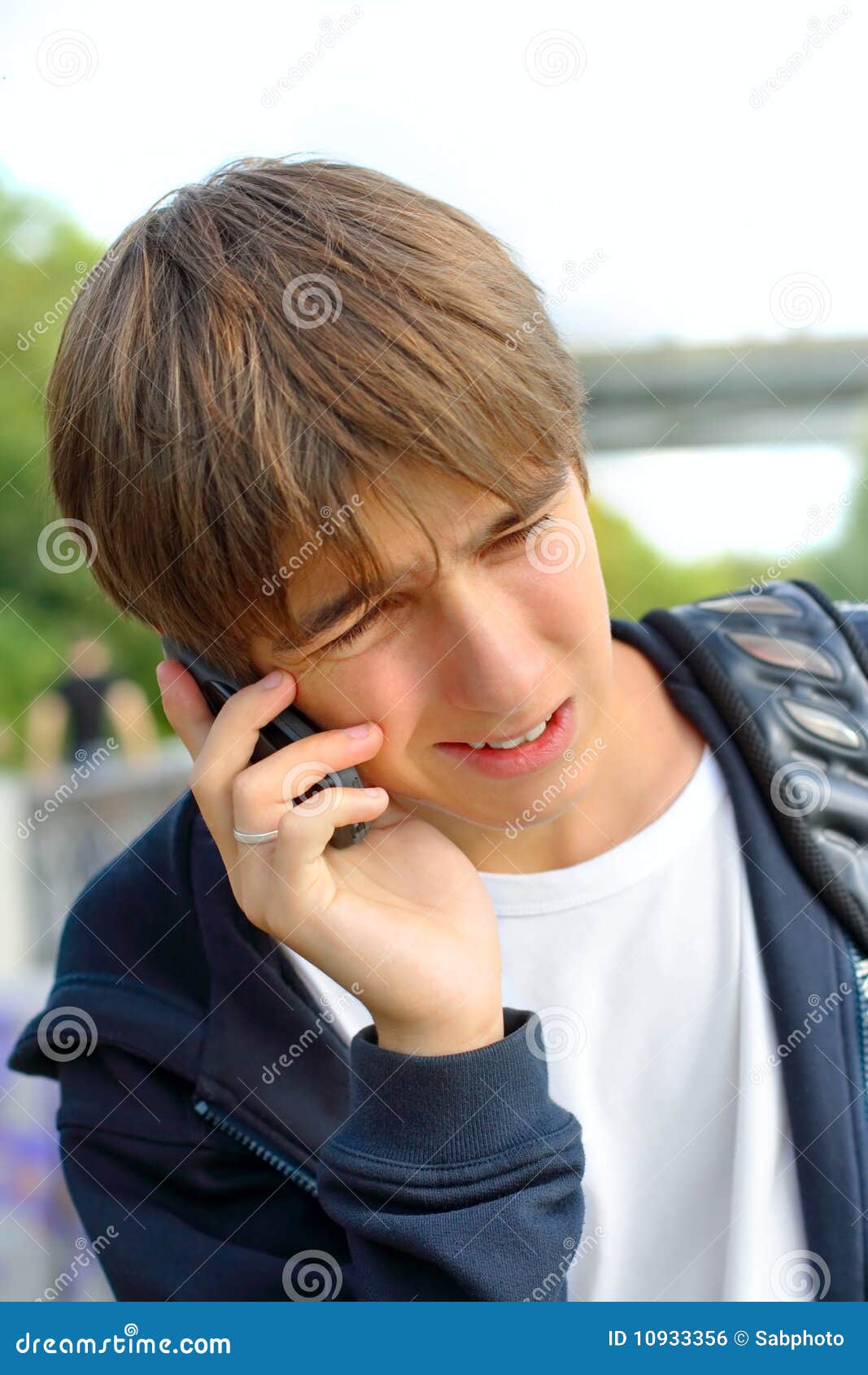 Worried teenager stock photo. Image of outside, hand - 10933356