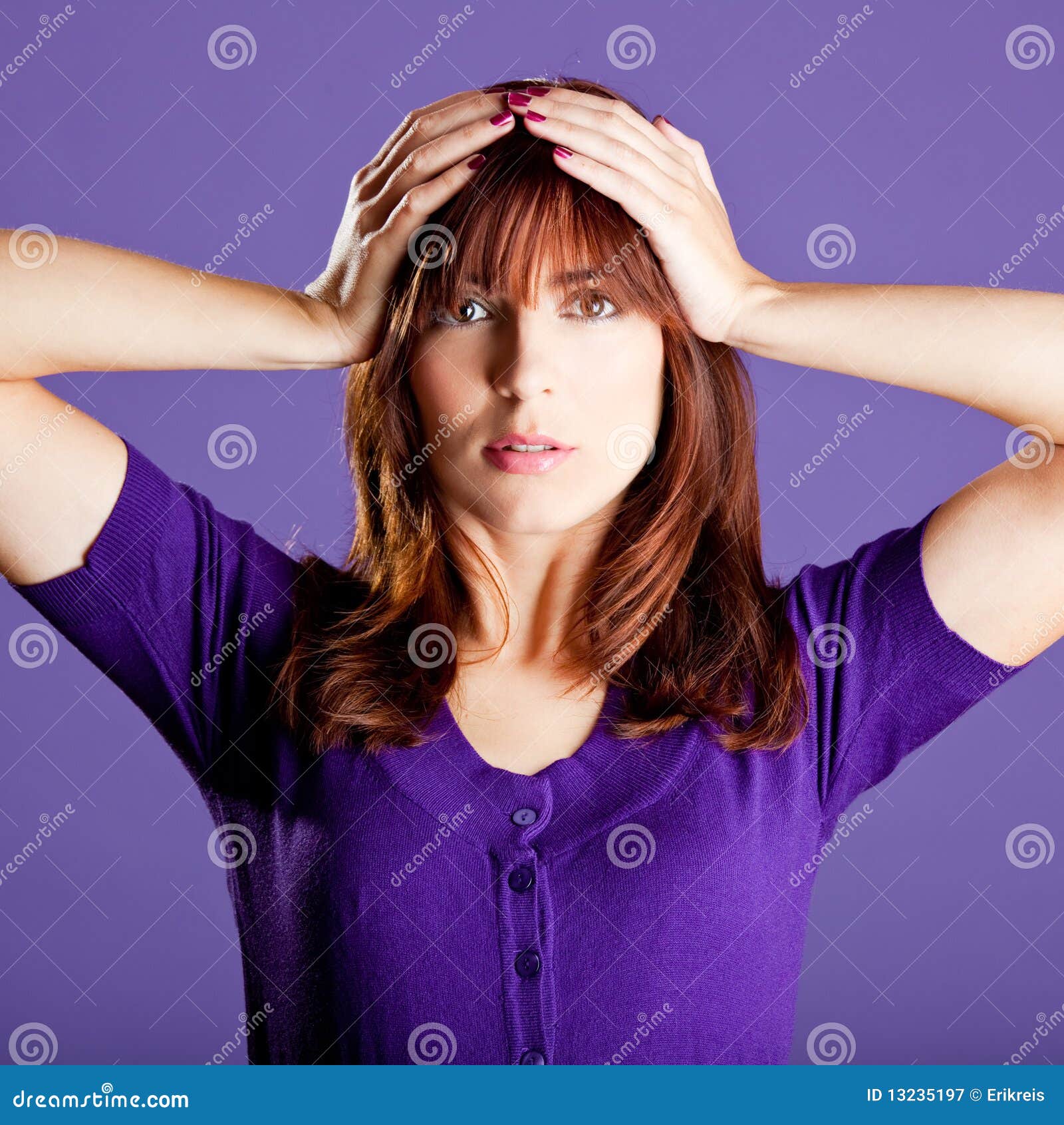 Worried woman stock image. Image of pretty, natural, female - 13235197